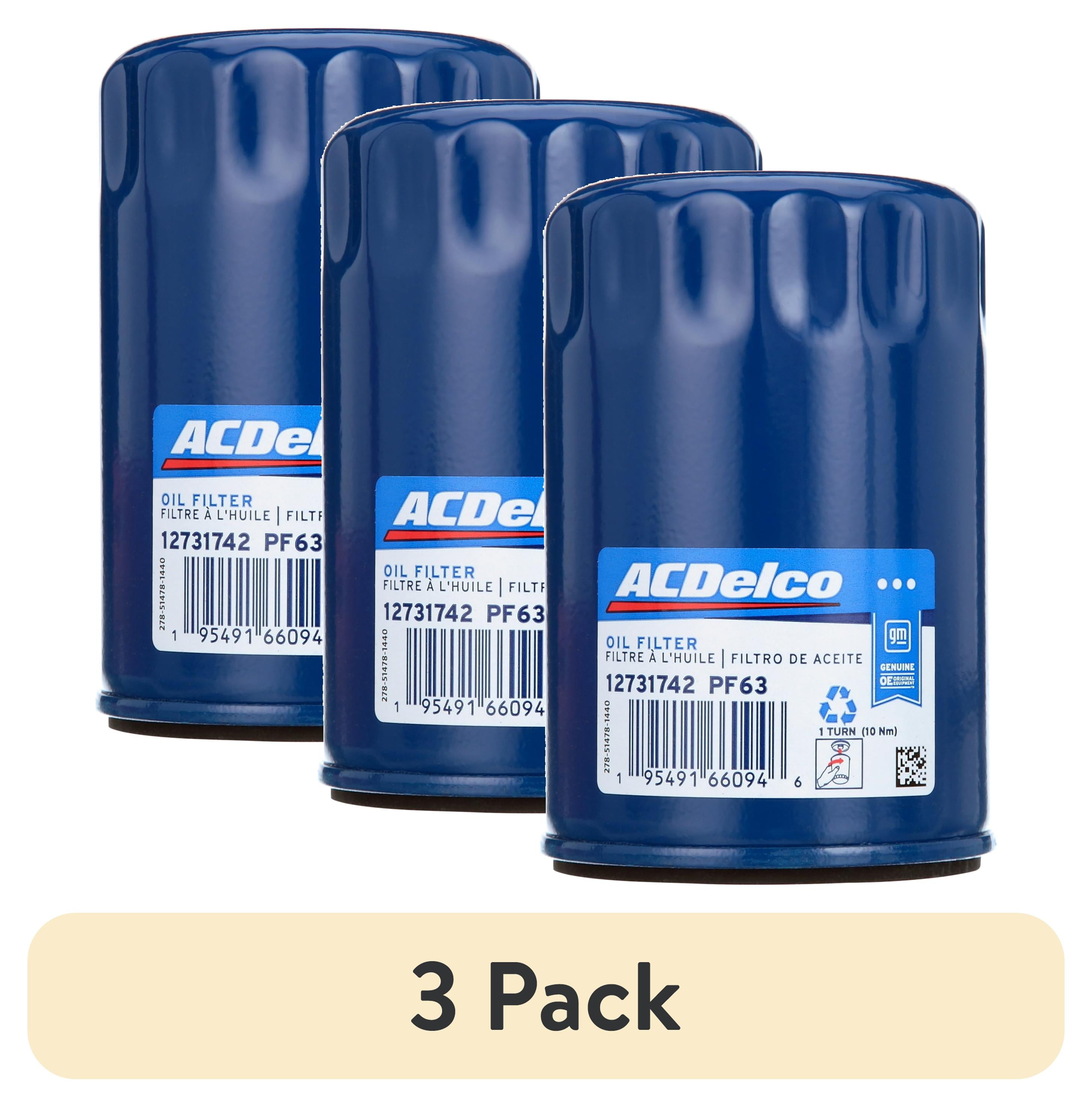 ACDelco PF63 OEM Quality Engine Oil Filter 3 Pack with Thermal Bonding ...