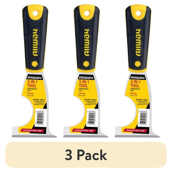 (3 pack) ALLWAY Soft-Grip 5-in-1 Painter's Multi-Tool with Steel Blade ...