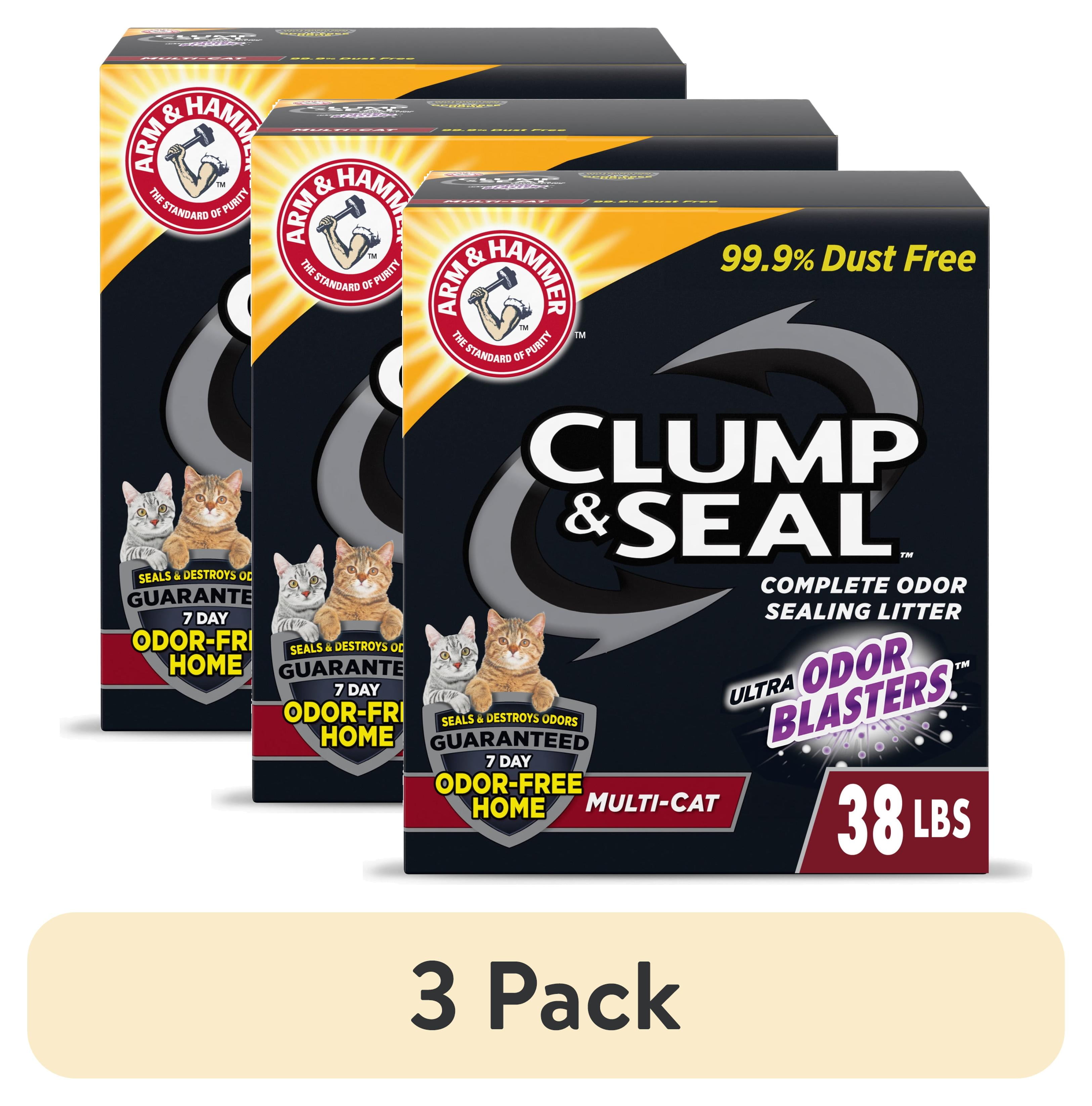 (3 pack) ARM & HAMMER Clump & Seal Cat Litter Multi-Cat Complete Odor ...