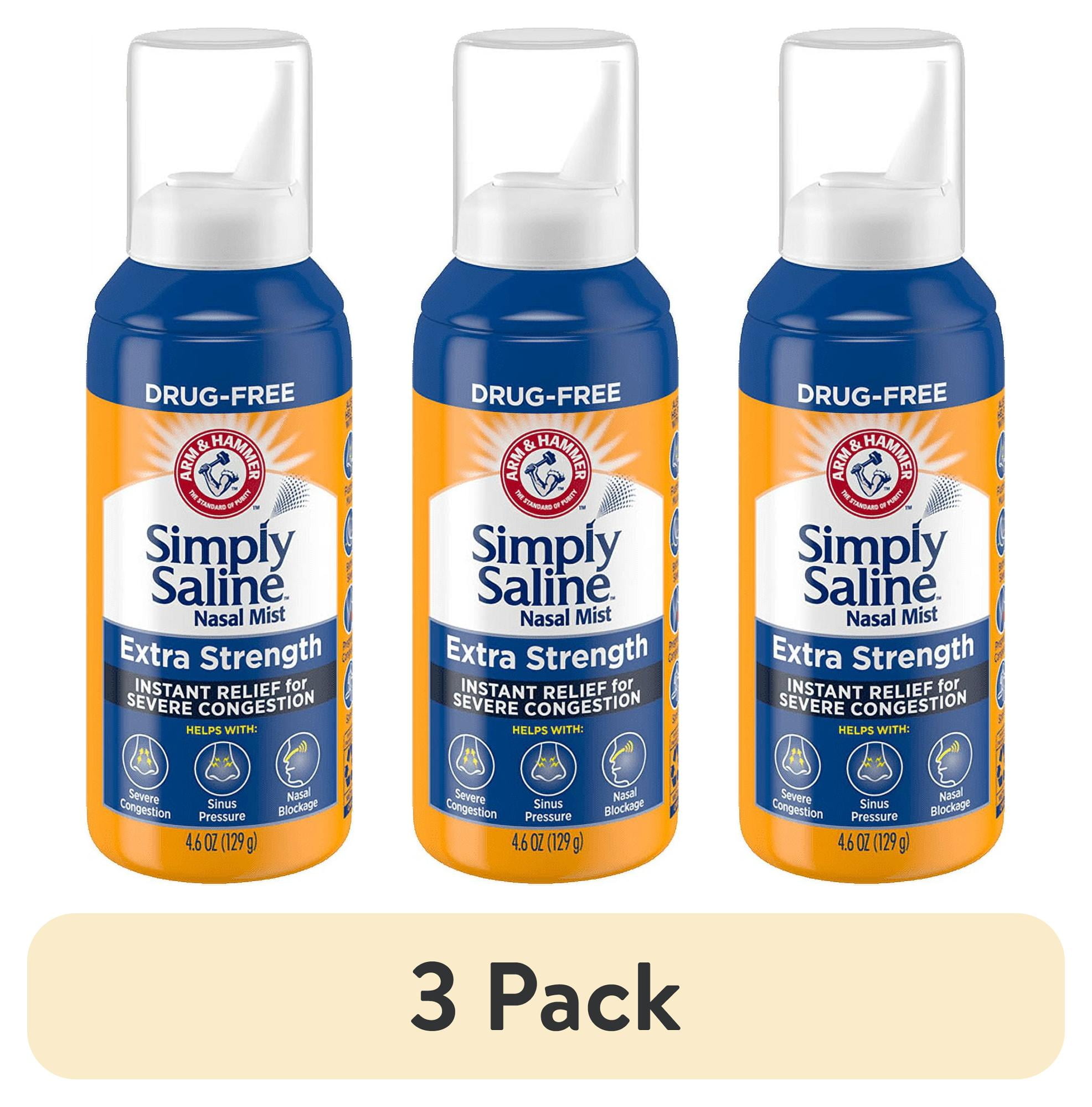 (3 pack) ARM & HAMMER Simply Saline Extra Strength Nasal Mist 4.6oz- Instant Relief for SEVERE ...