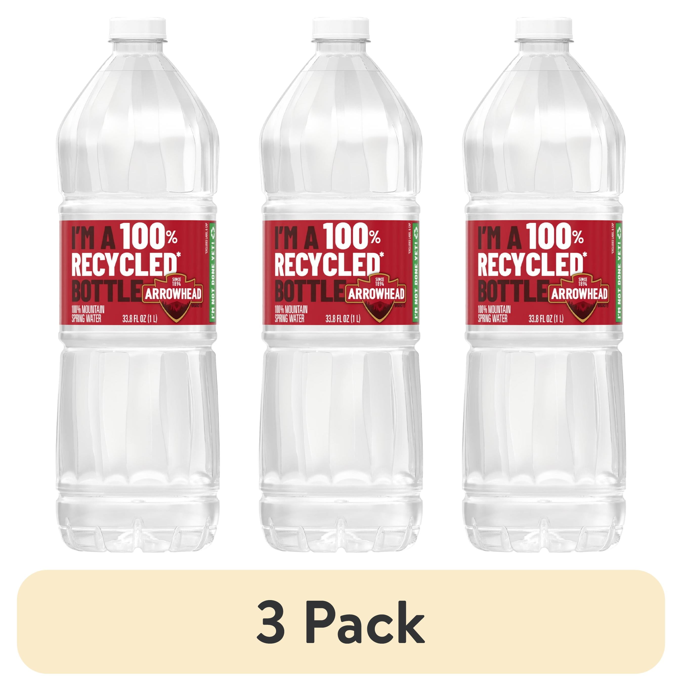 (3 pack) Arrowhead Mountain Spring Water, 1 Liter, Single Plastic ...