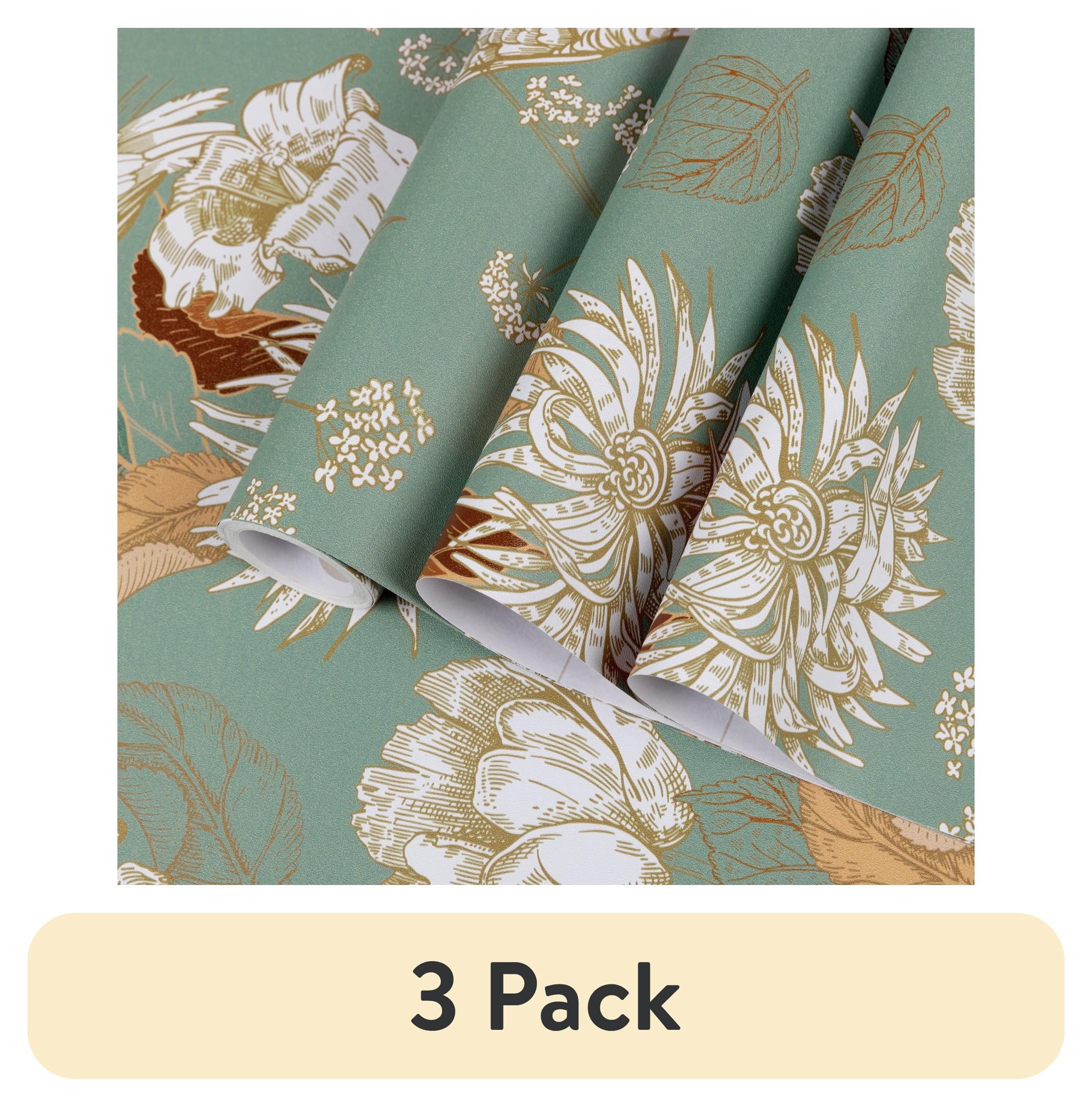 (3 pack) Abyssaly Floral Wallpaper Peel and Stick Wallpaper 17.7" x 118 ...