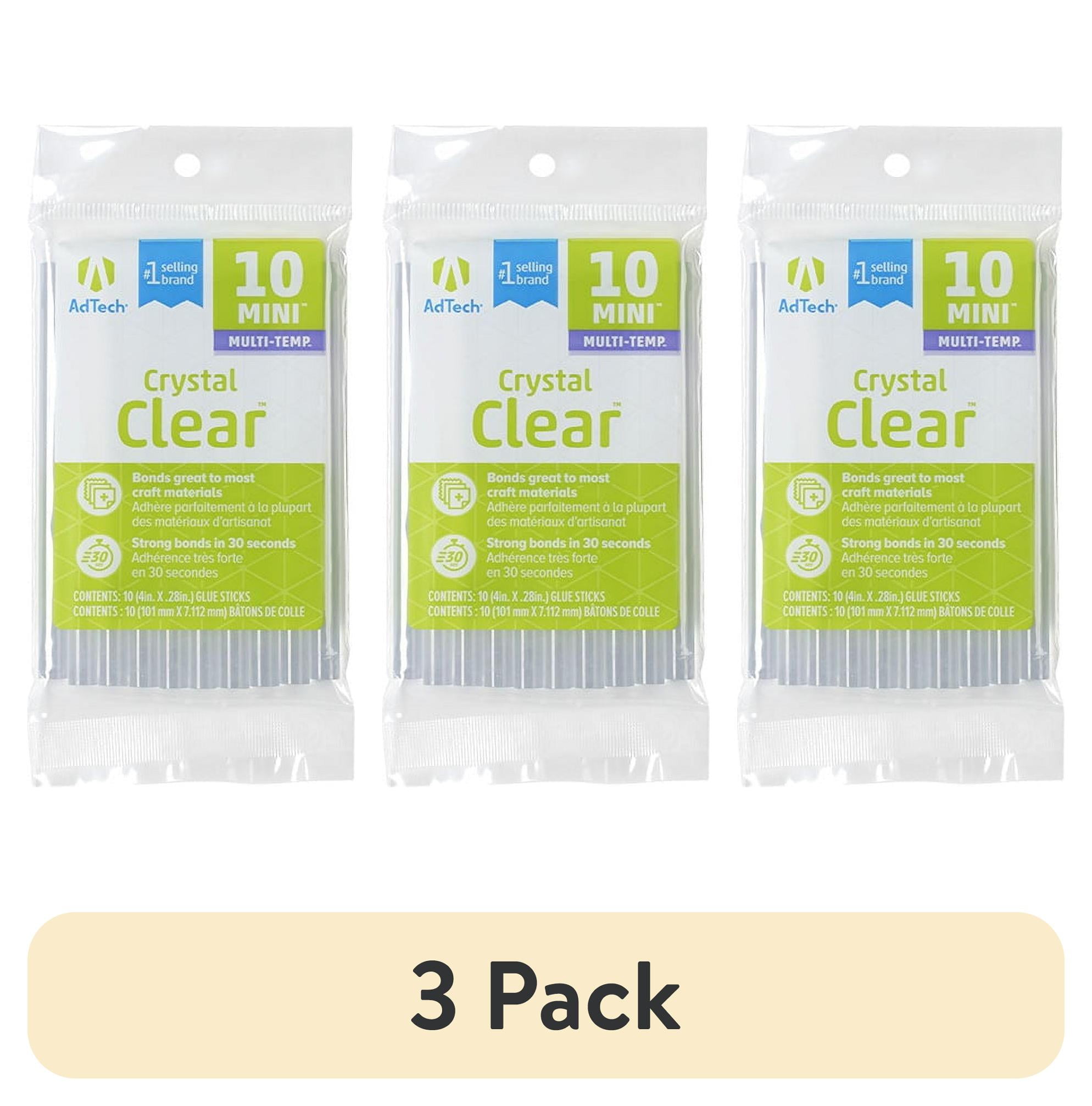 (3 pack) AdTech Crystal Clear Mini Size Hot Glue Gun Sticks, 10 Sticks ...