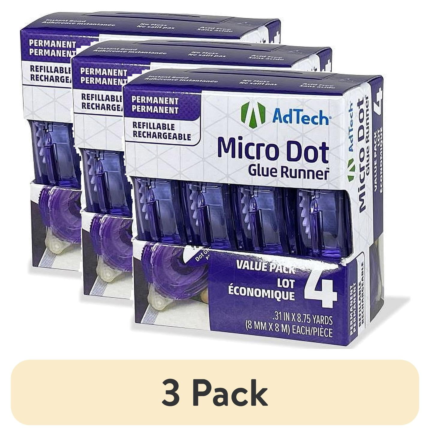 (3 pack) AdTech Micro Dot Glue Runner Adhesive Clear Tape, Value Pack ...