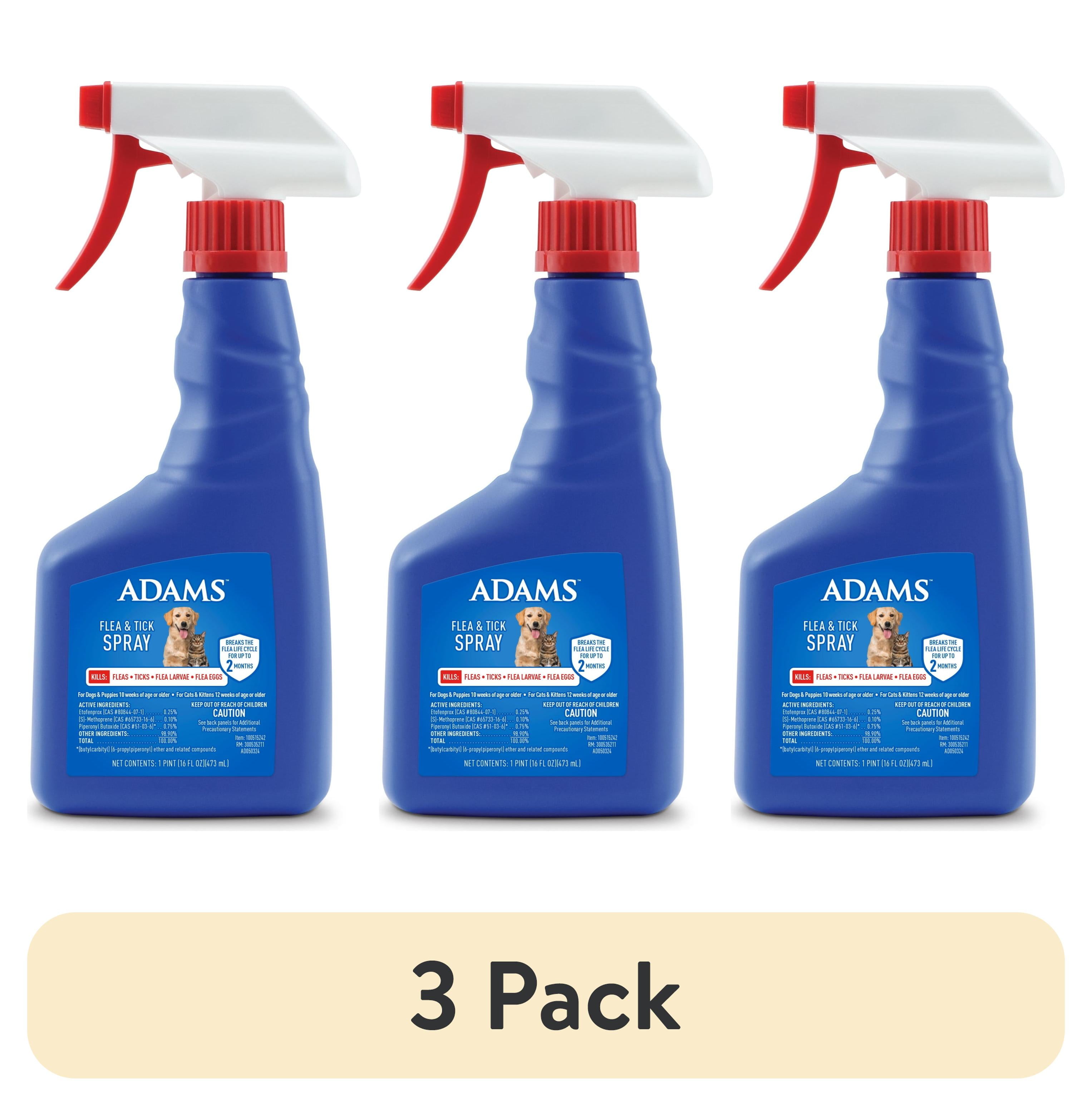 (3 pack) Adams Flea and Tick Spray for Cats, Kittens, Dogs and Puppies ...