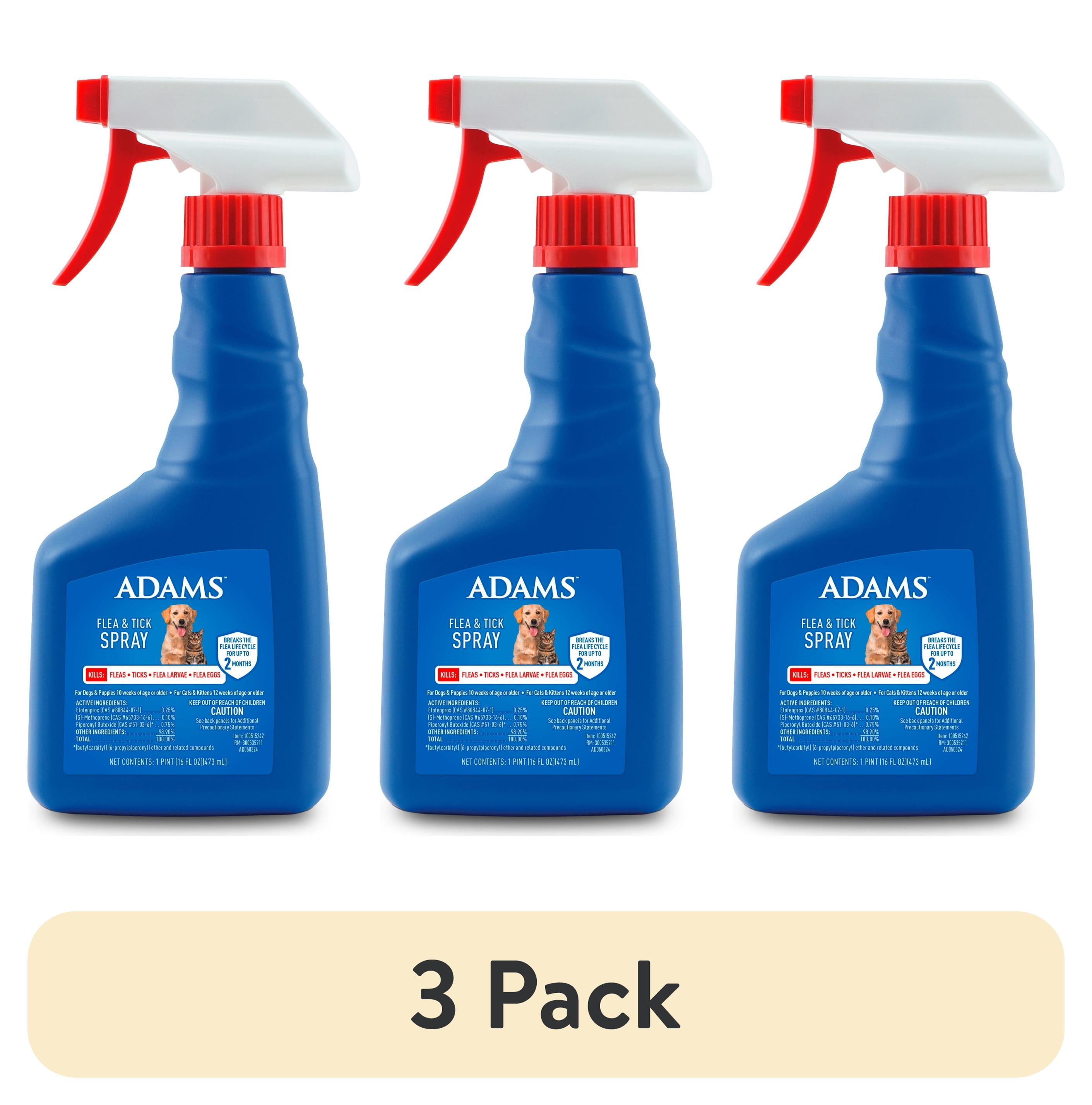 (3 pack) ADAMS Flea & Tick Dog and Cat Spray, Kills Fleas and Ticks ...