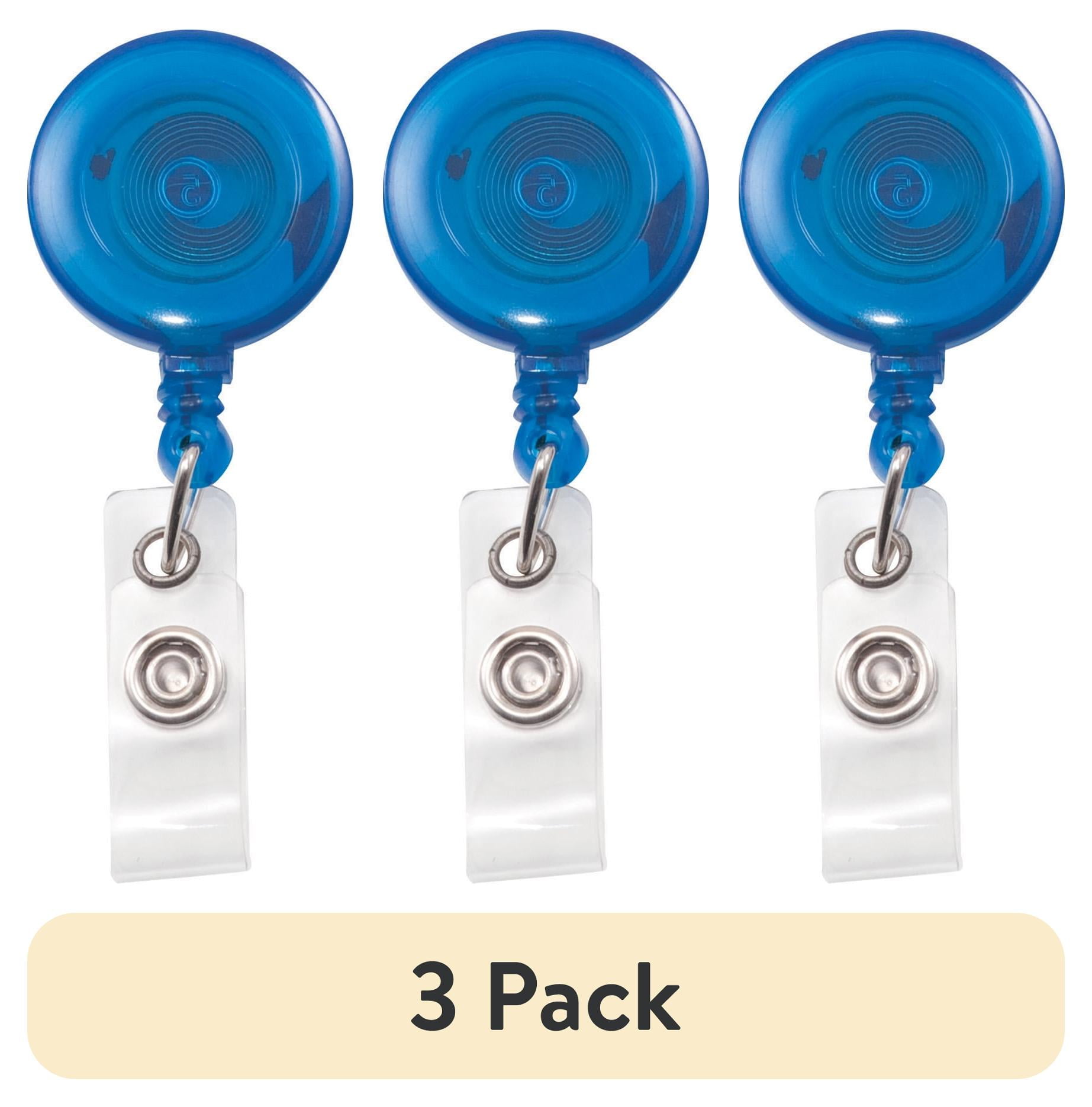 (3 pack) Advantus Translucent Retractable ID Card Reel, 30" Extension ...