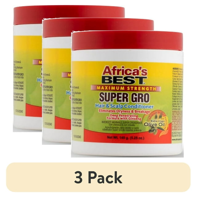 (3 pack) Africa’s Best Maximum Strength Super Gro Hair & Scalp ...
