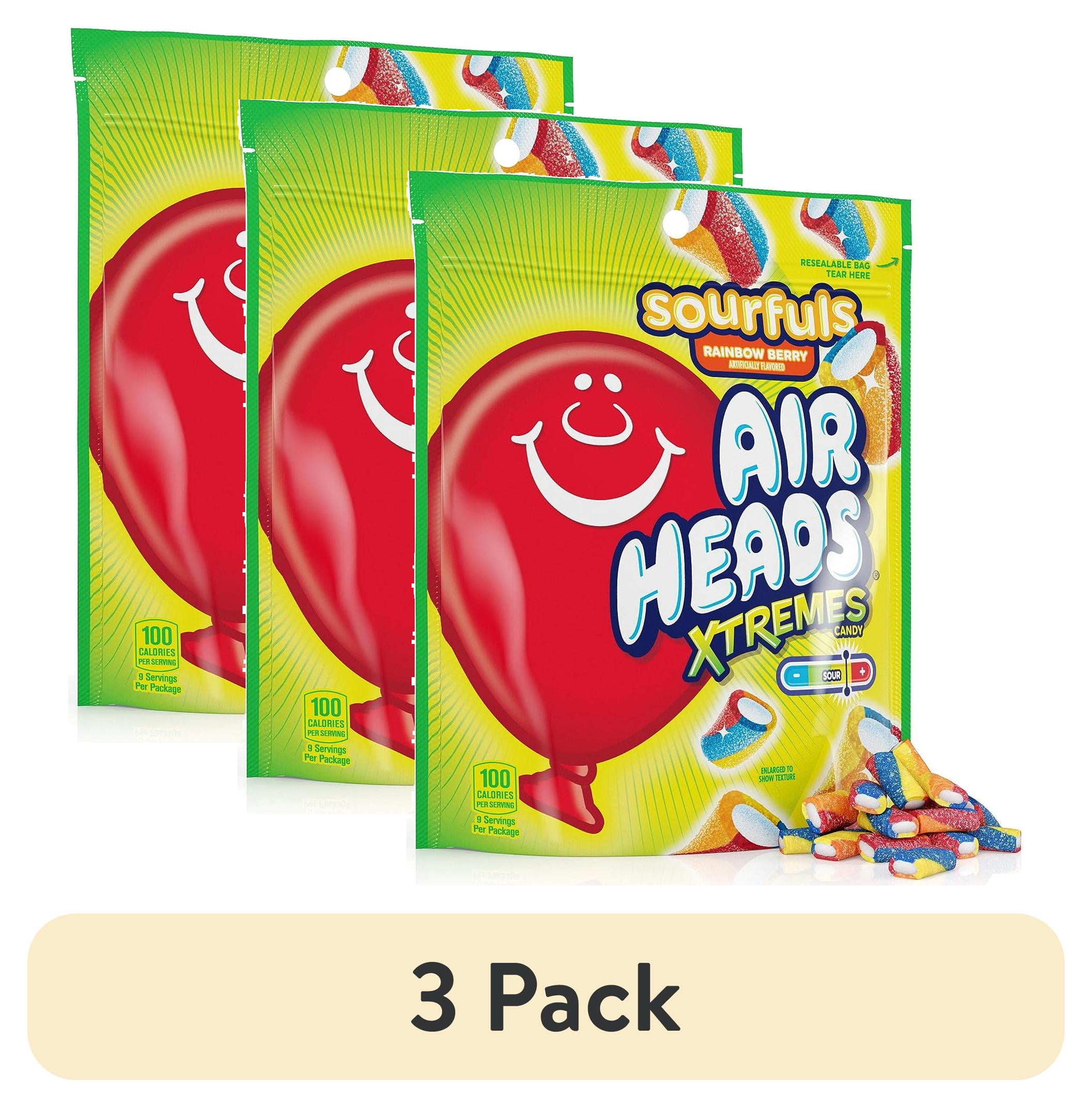 (3 pack) Airheads Candy, Xtremes Sourfuls Bag, Rainbow Berry, Nut Free ...
