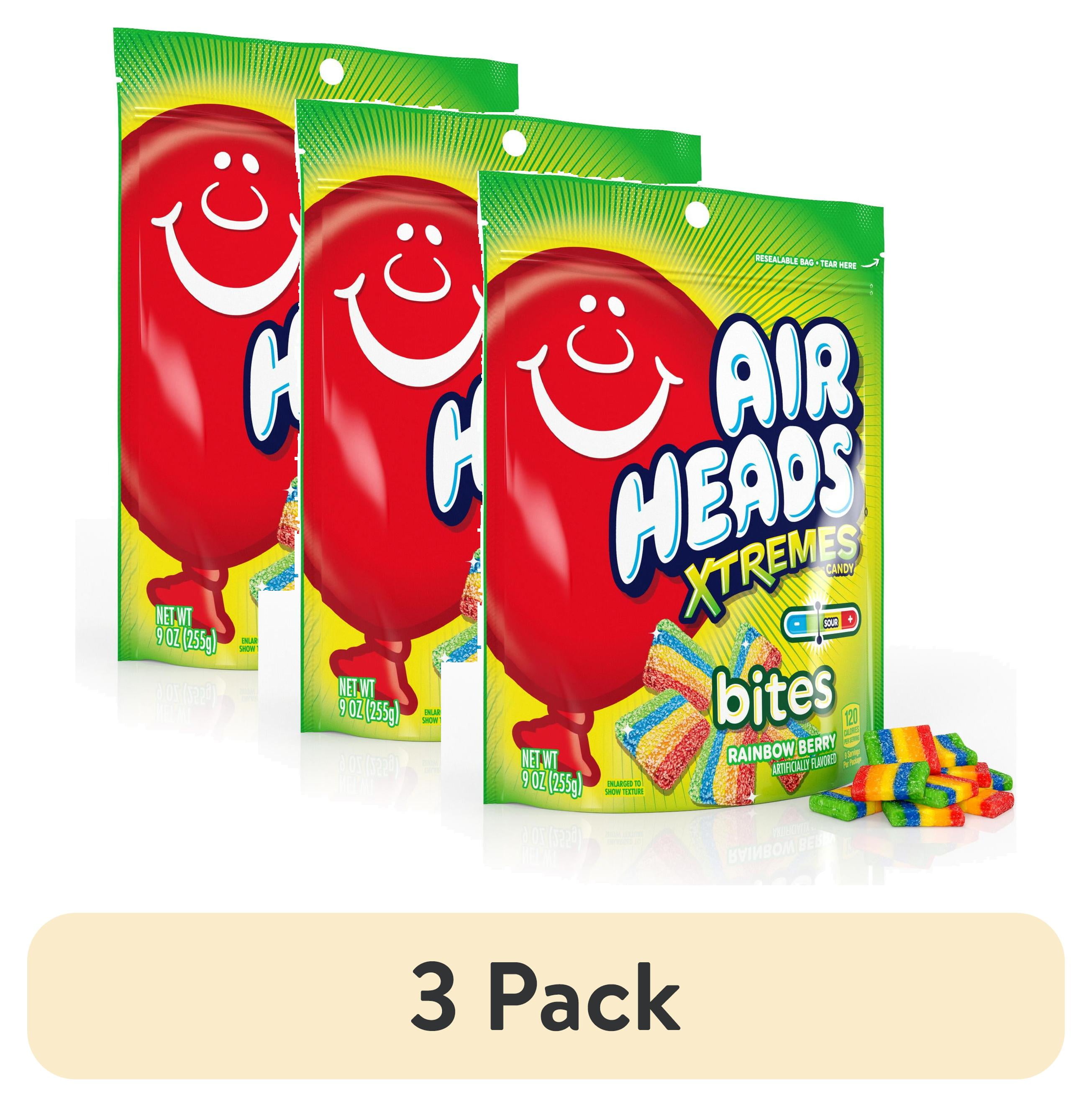 (3 pack) Airheads Xtremes Bites Sweetly Sour Candy, Rainbow Berry, Nut ...