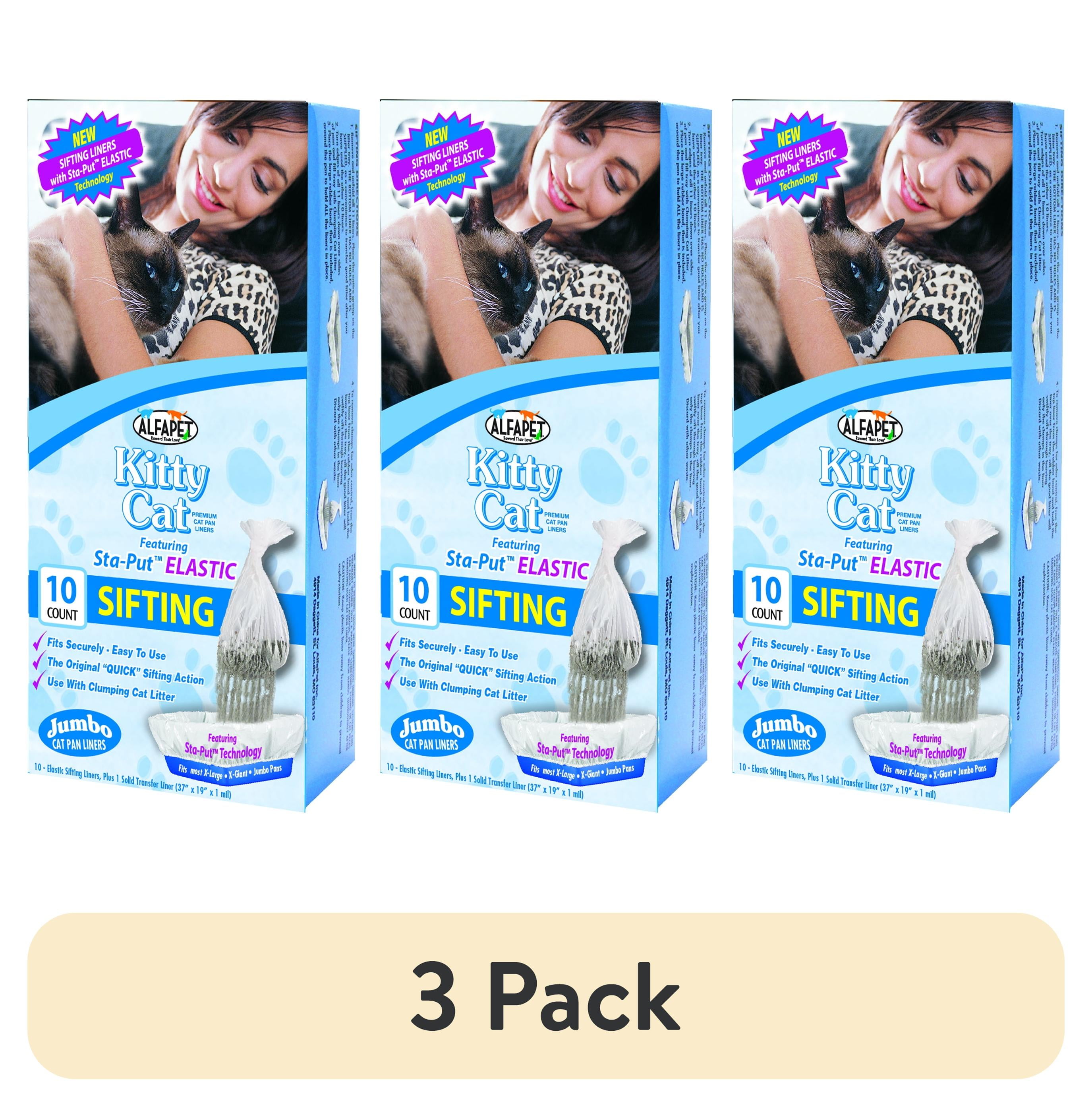 (3 pack) Alfa Pet Sifting Elastic Cat Pan Liners - Walmart.com