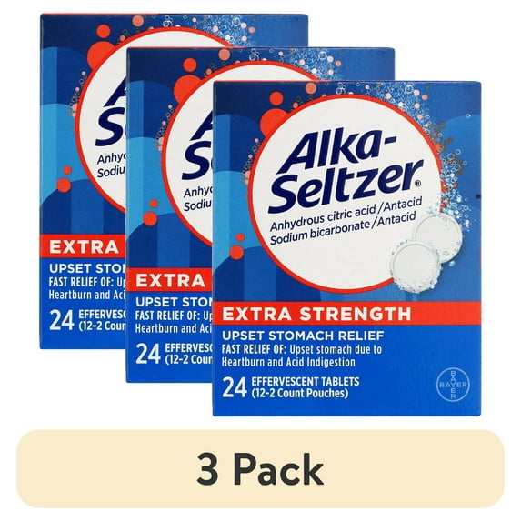 (3 pack) Alka-Seltzer Extra Strength Effervescent Heartburn Relief ...