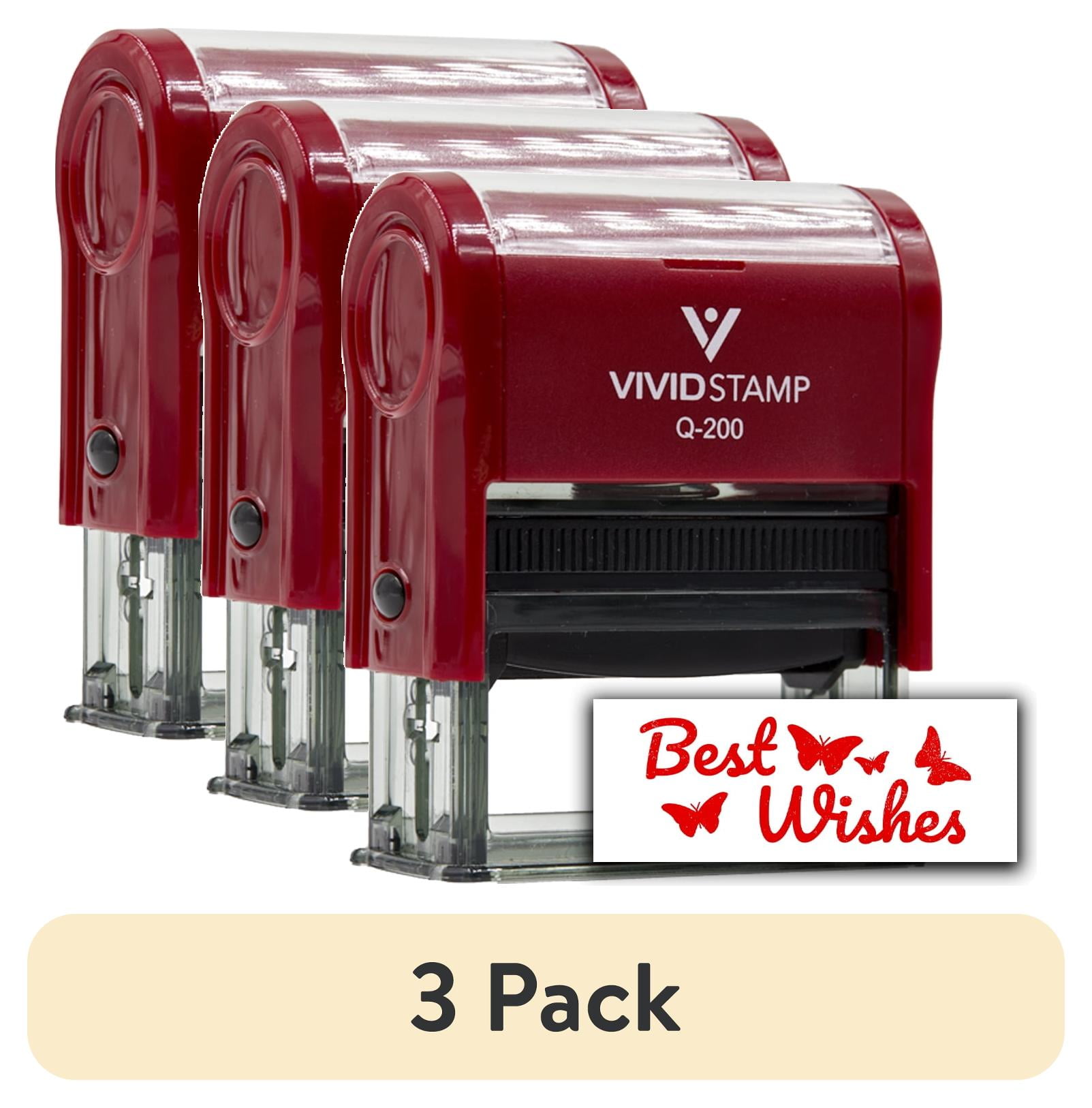 (3 pack) All Quality Best Wishes Self-Inking Rubber Stamp | Family ...
