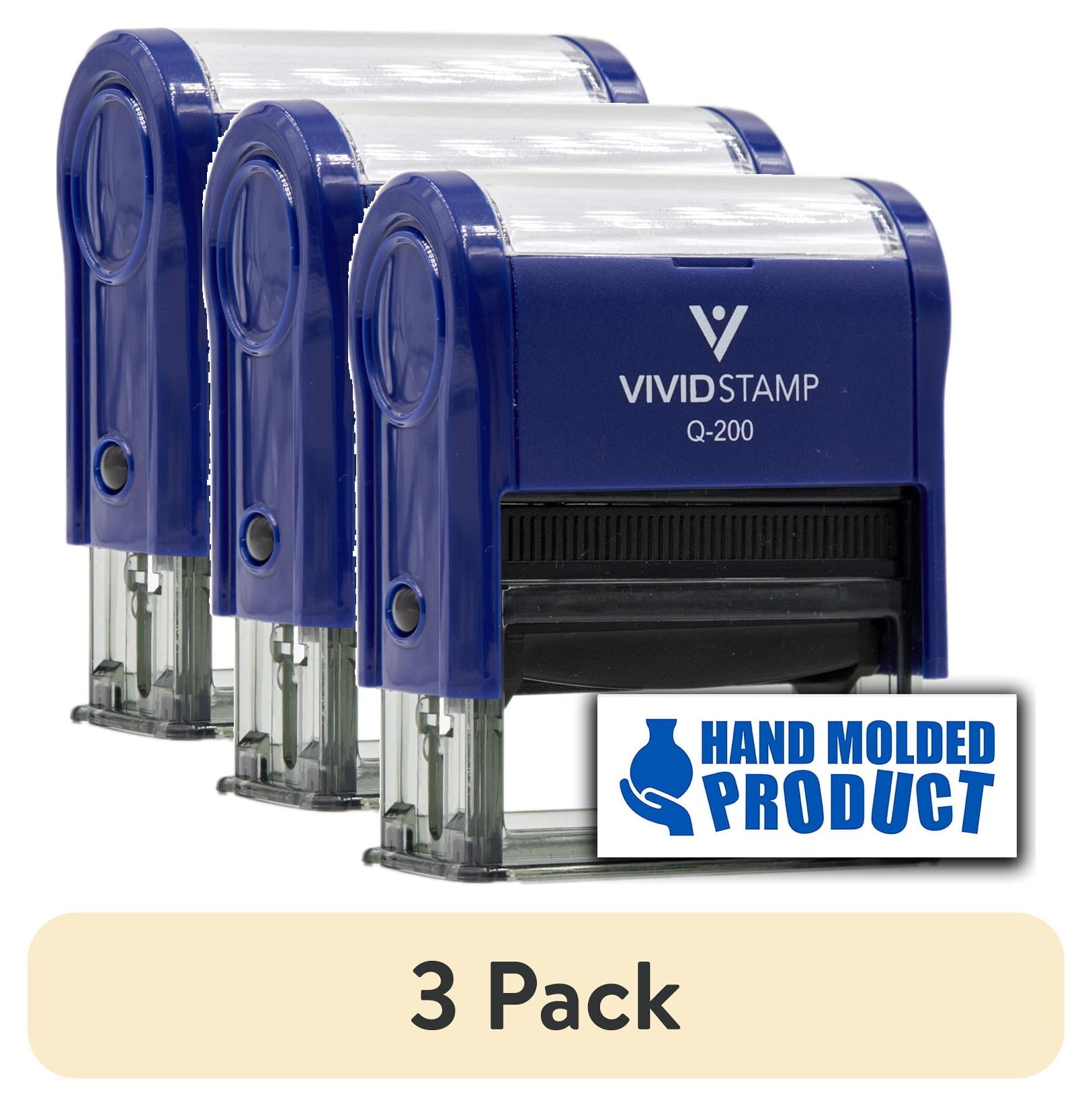 (3 pack) All Quality Hand Molded Product Self-Inking Rubber Stamp ...