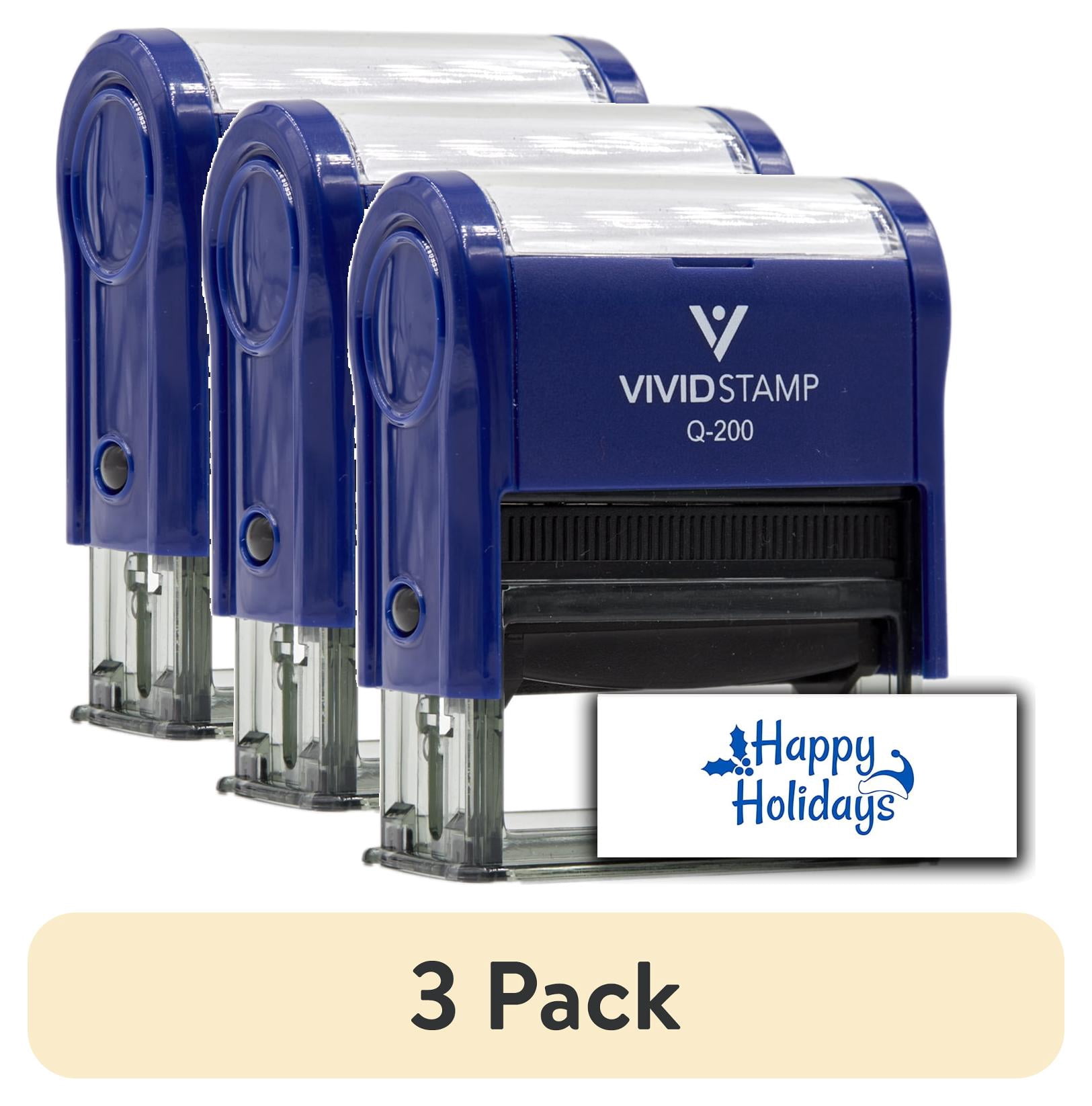 (3 pack) All Quality Happy Holidays Self-Inking Rubber Stamp ...