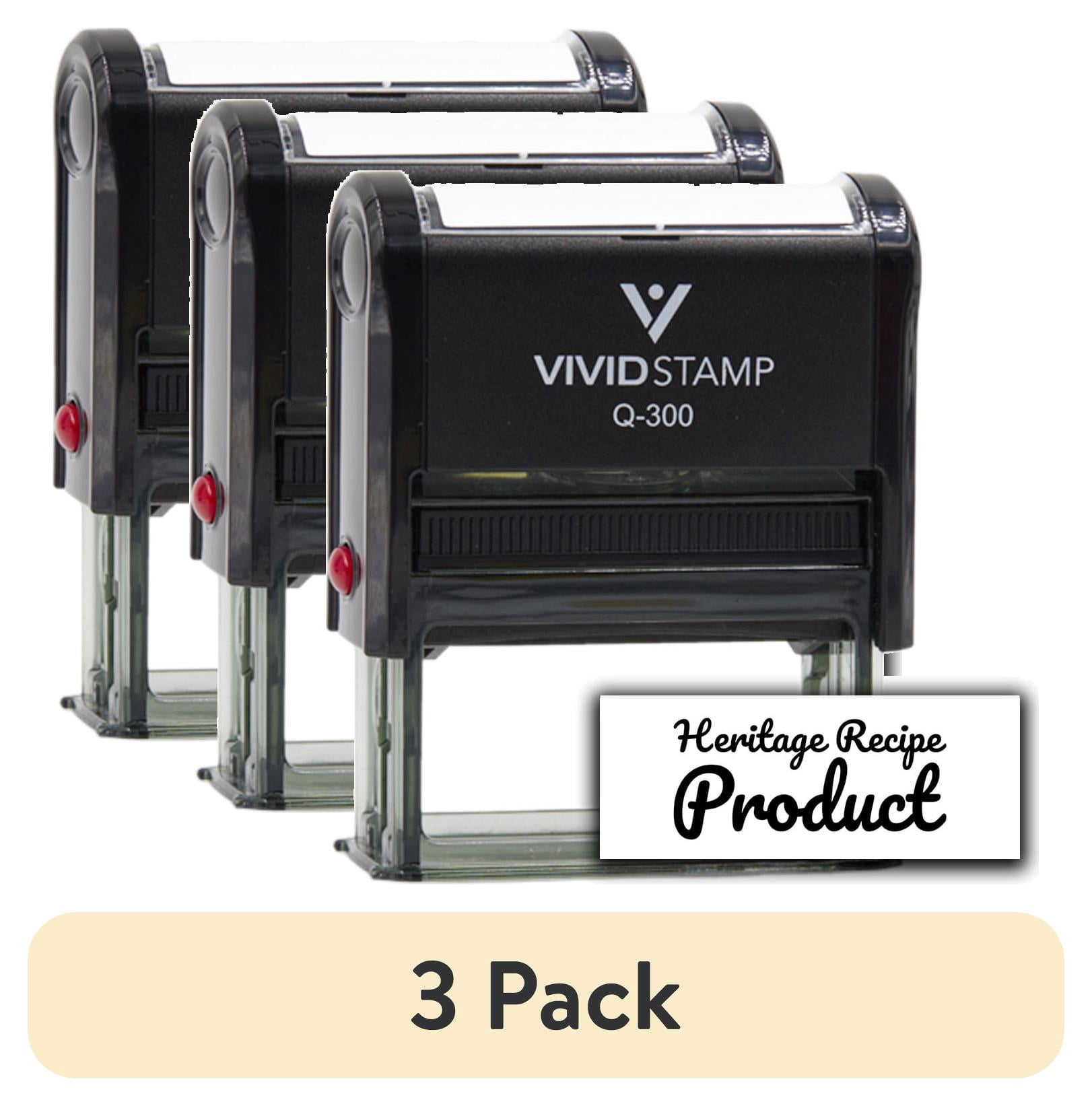 (3 pack) All Quality Heritage Recipe Product Self-Inking Rubber Stamp ...