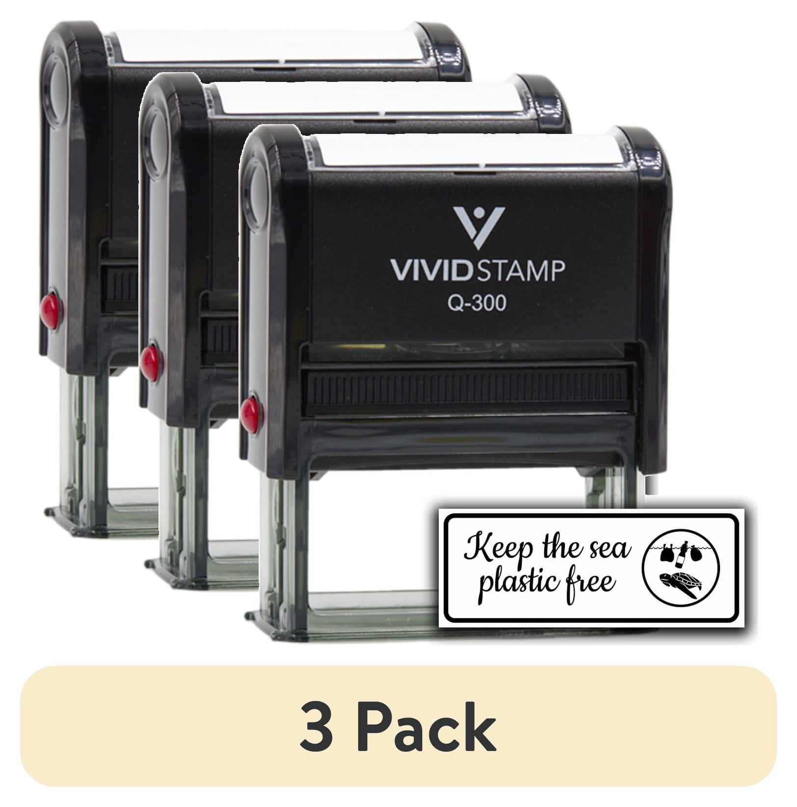 (3 pack) All Quality Keep The Sea Plastic Free Self-Inking Rubber Stamp ...