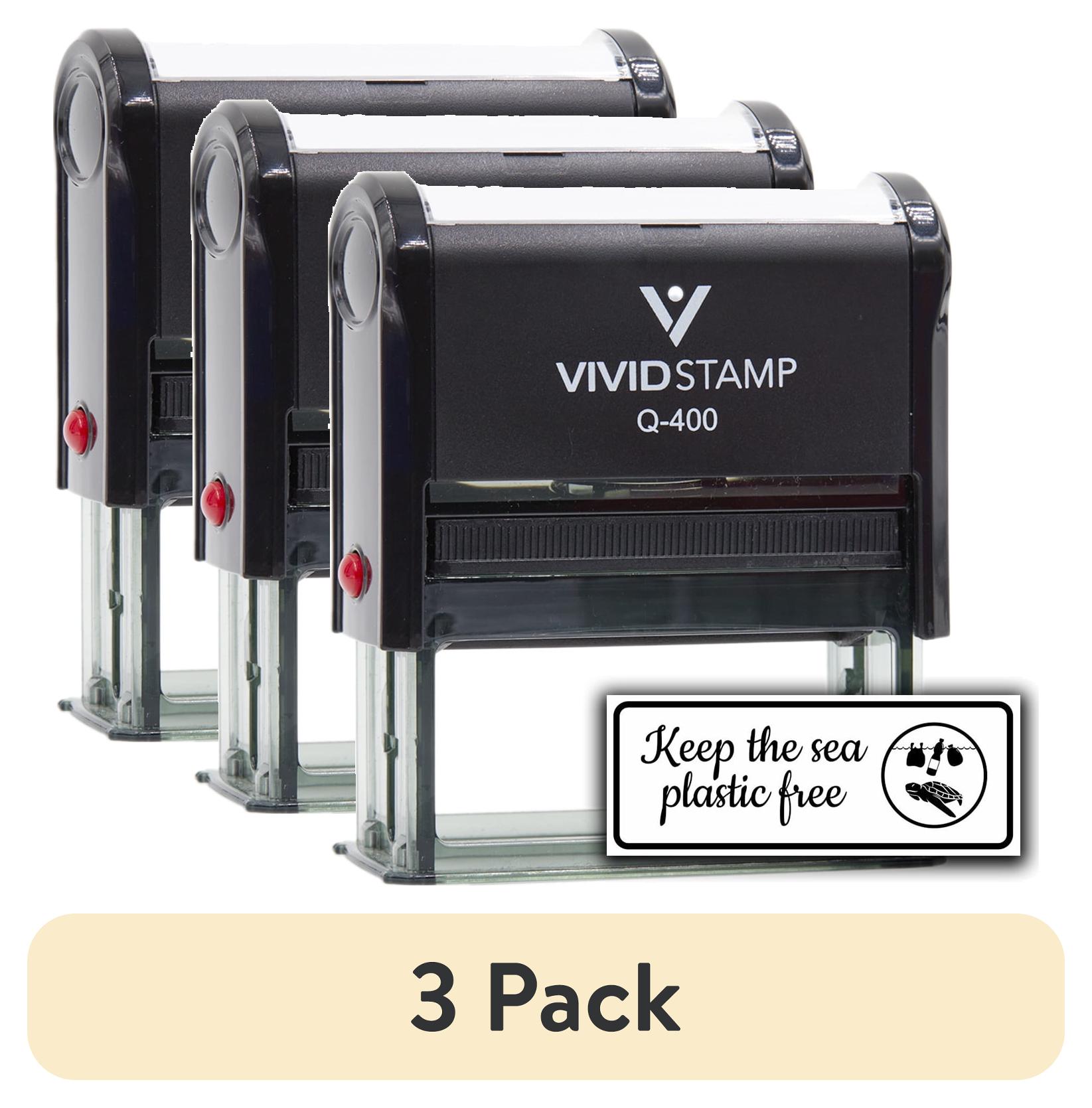 (3 pack) All Quality Keep The Sea Plastic Free Self-Inking Rubber Stamp ...