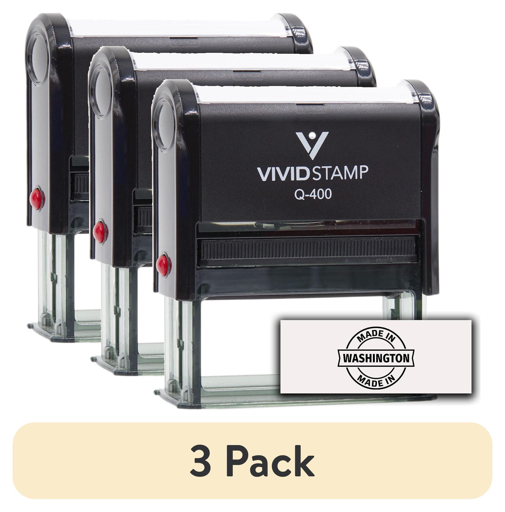 (3 pack) All Quality Made In Washington Self-Inking Rubber Stamp (Black ...