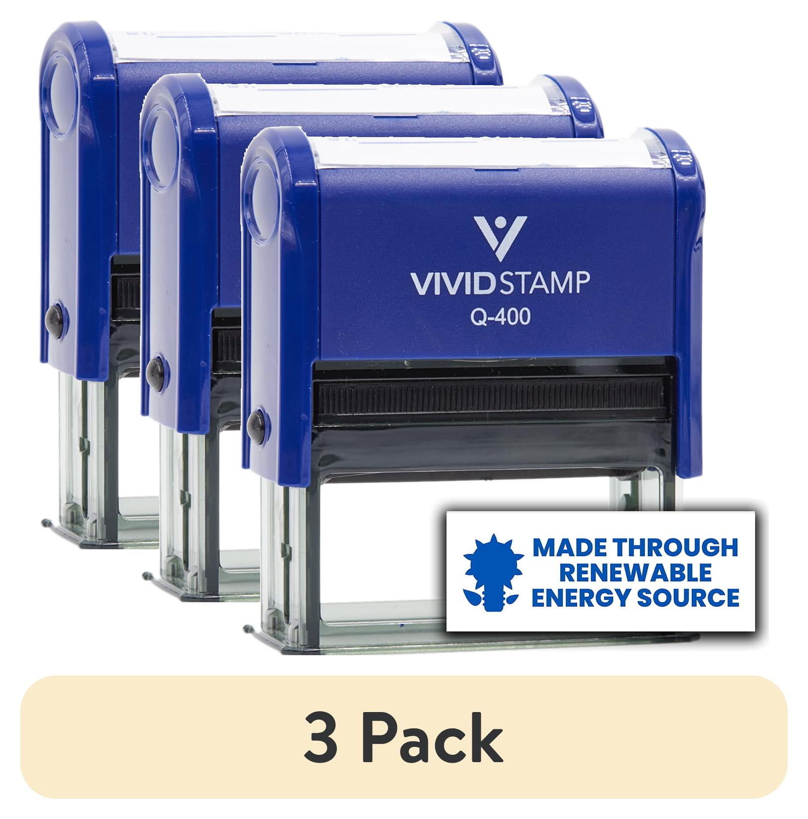 (3 pack) All Quality Made through Renewable Energy Source Self-Inking ...
