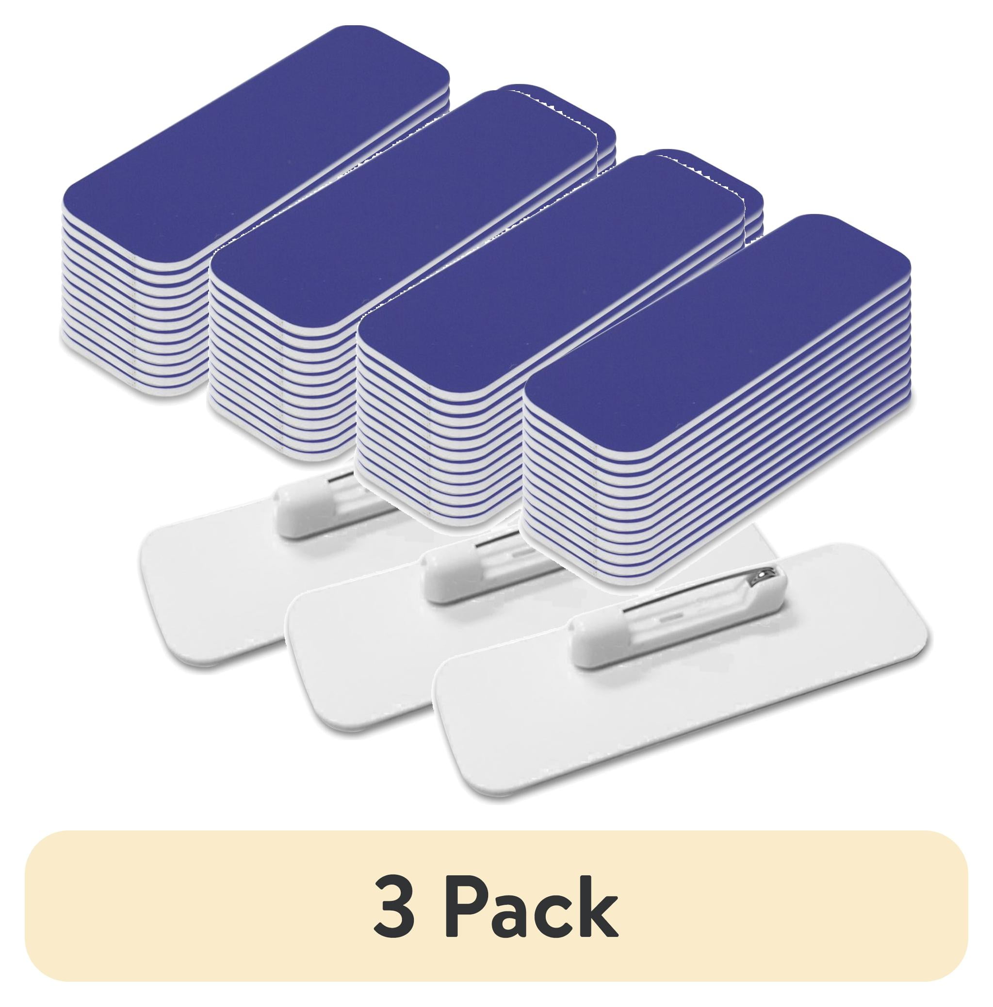 (3 pack) All Quality Name Tag/Badge Blanks - 25 Pack - Blue 1" X 3 ...