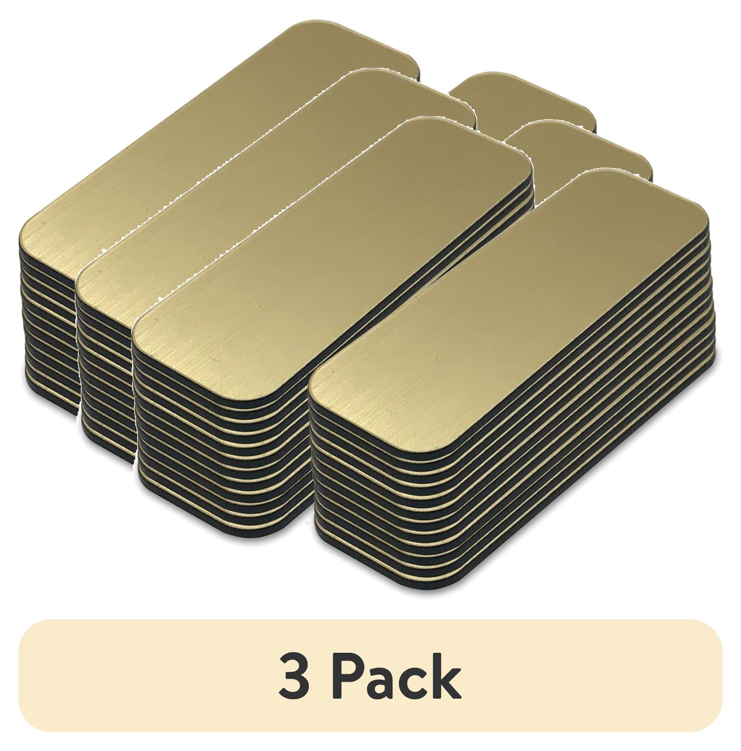 (3 pack) All Quality Name Tag/Badge Blanks - 25 Pack - Brushed Gold 1 ...