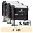 (3 pack) All Quality Reusable Product Self-Inking Rubber Stamp (Black ...