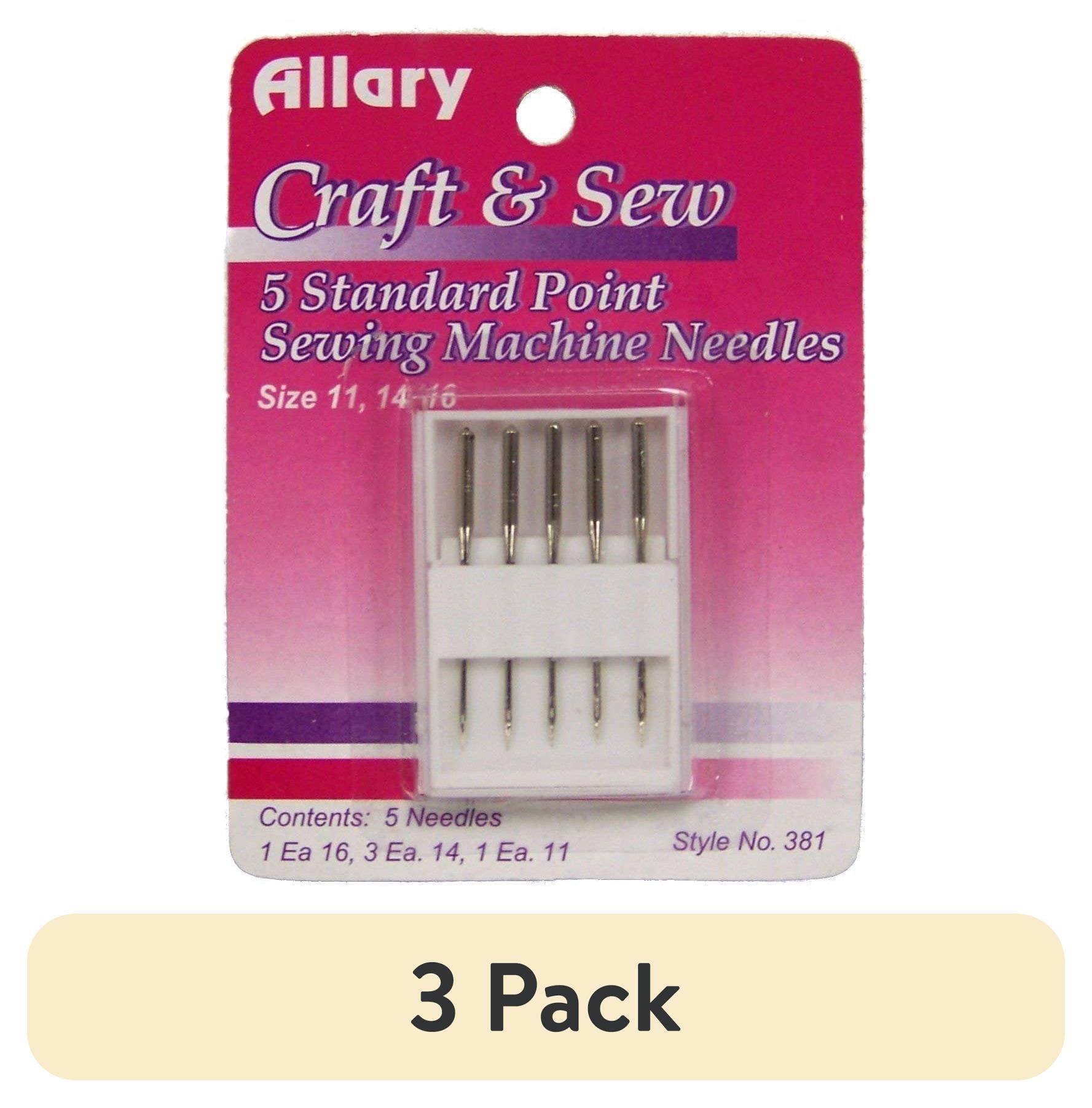 (3 pack) Allary 5 Standard Point Sewing Machine Needles - Walmart.com