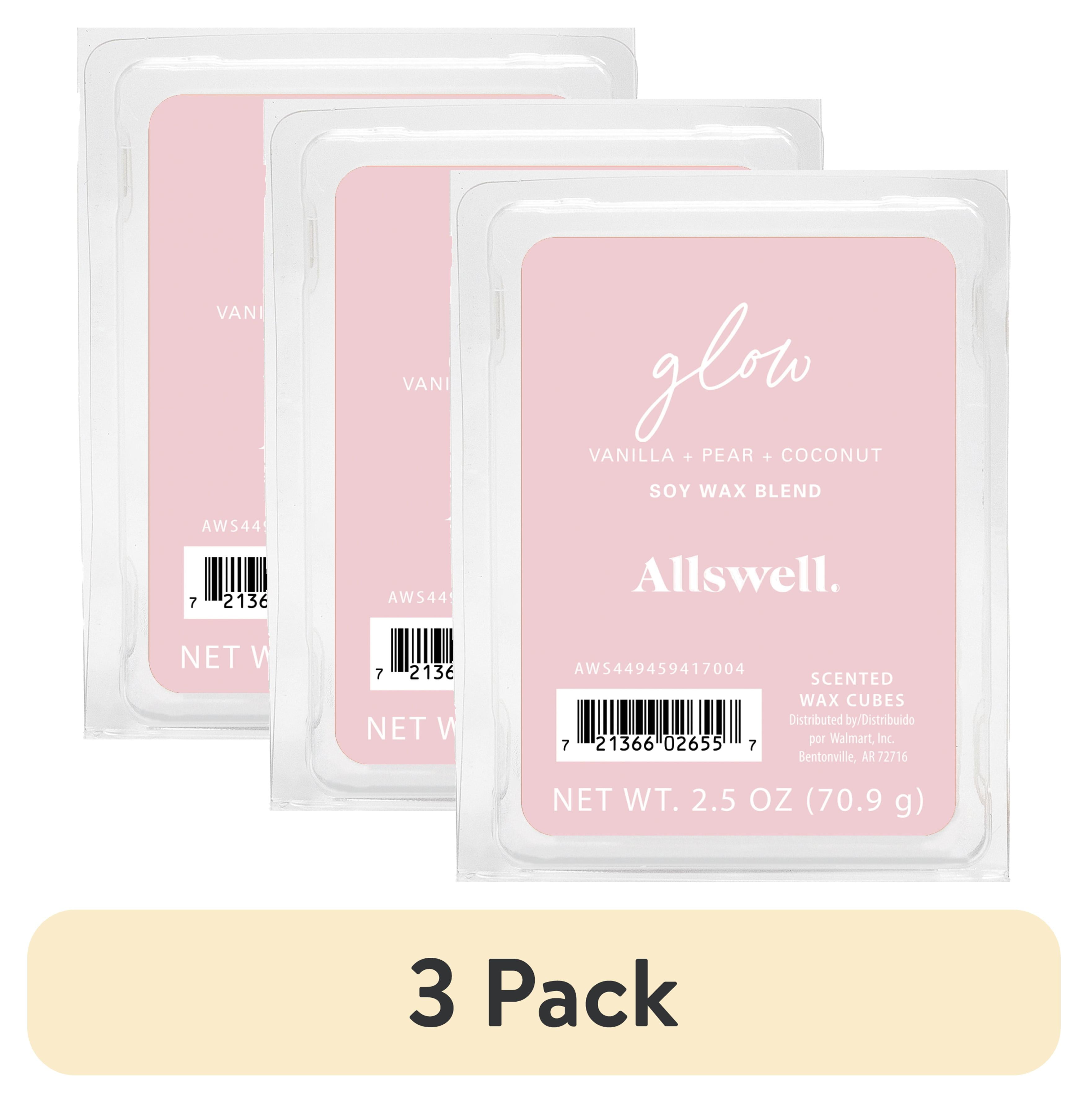 Allswell Glow 6-Cube Wax Melts Vanilla Pear Coconut Scent Soy Blend 2.5 ...