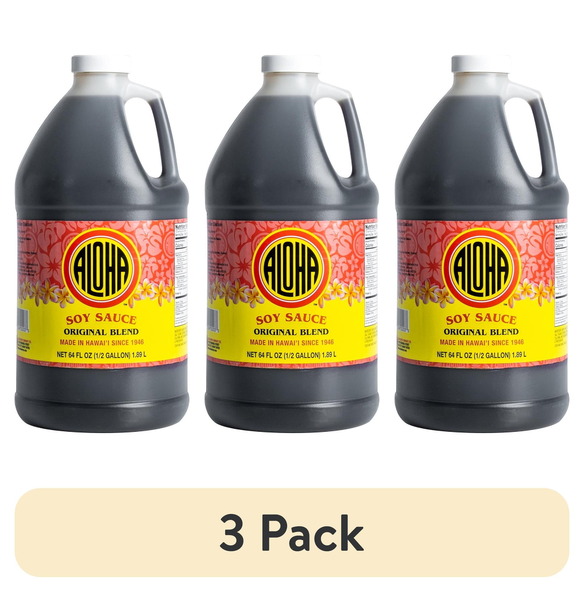 (3 pack) Aloha Shoyu Original Blend Soy Sauce, Extra Large Bottle, 64 ...