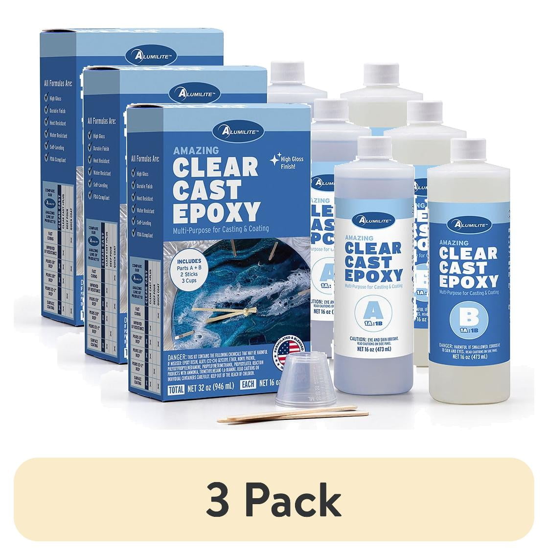 (3 pack) Alumilite Amazing Clear Cast Epoxy Resin 32oz - Walmart.com