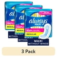(3 pack) Always Maxi Pads without Wings, Size 1, Regular Absorbency, 48 ...