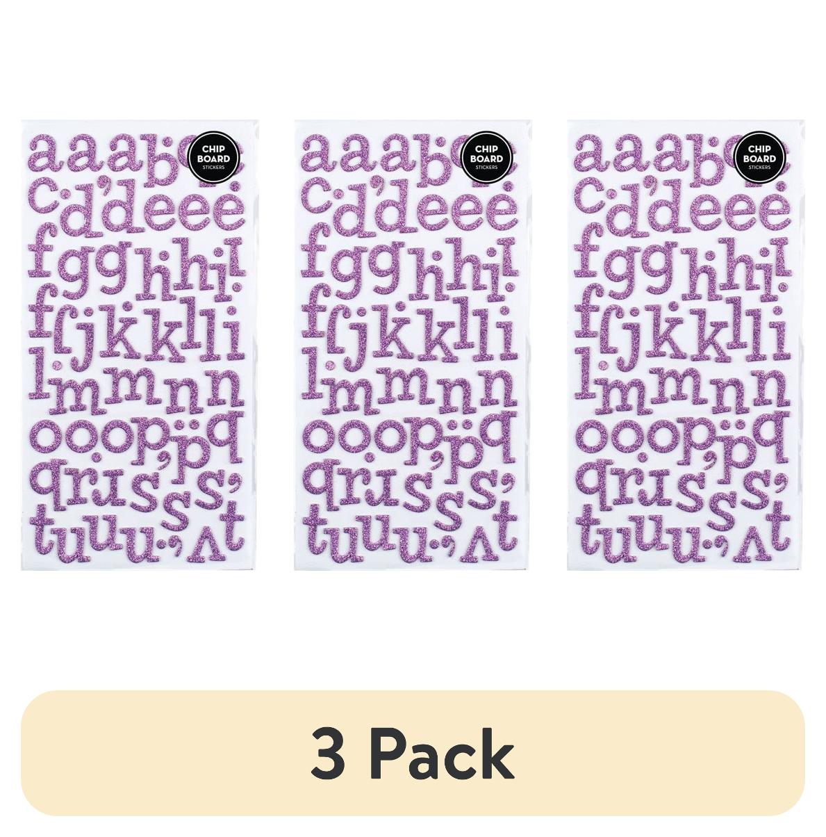 (3 pack) American Crafts Chipboard Alphabet Stickers-Sprinkles-Lavender ...