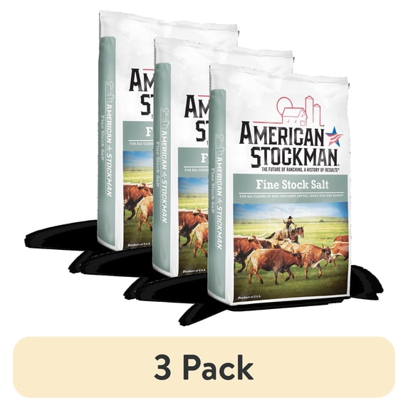 (3 pack) American Stockman High Purity Fine Stock Salt for Beef, Dairy ...