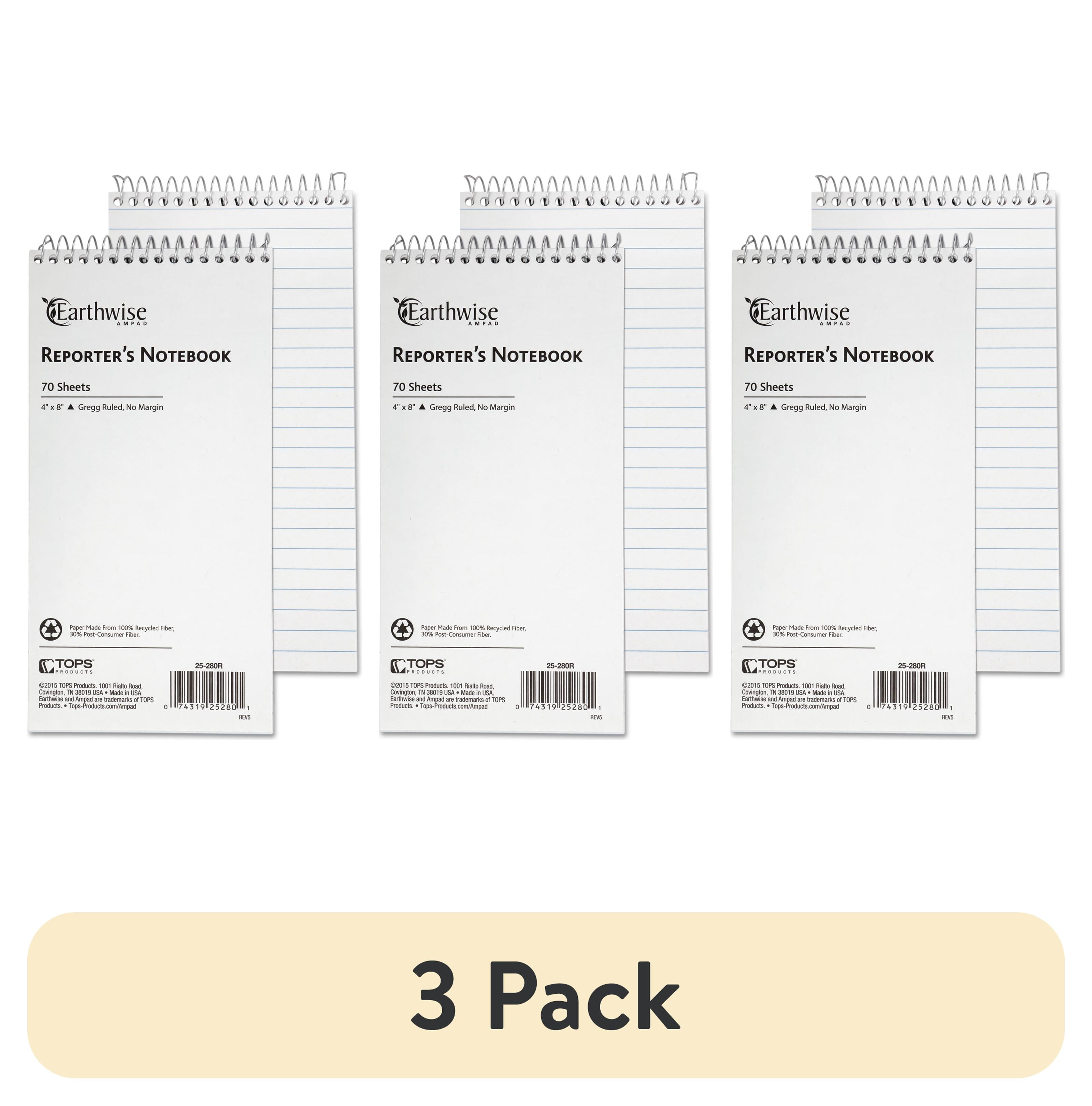 (3 pack) Ampad Earthwise by Ampad Recycled Reporter's Notebook, Pitman ...