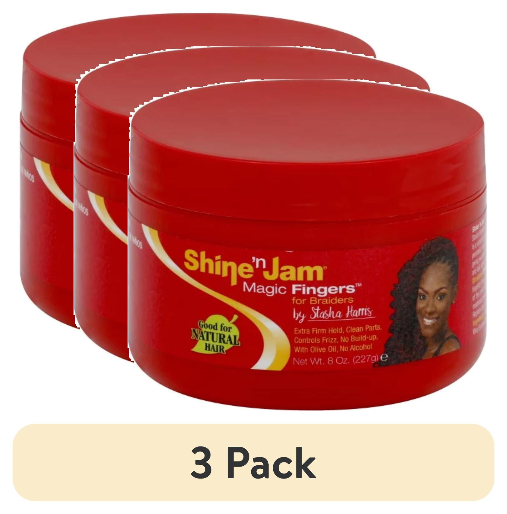 (3 pack) Ampro Shine n Jam Magic Fingers for Braiders, 8 oz Gel, Frizz ...