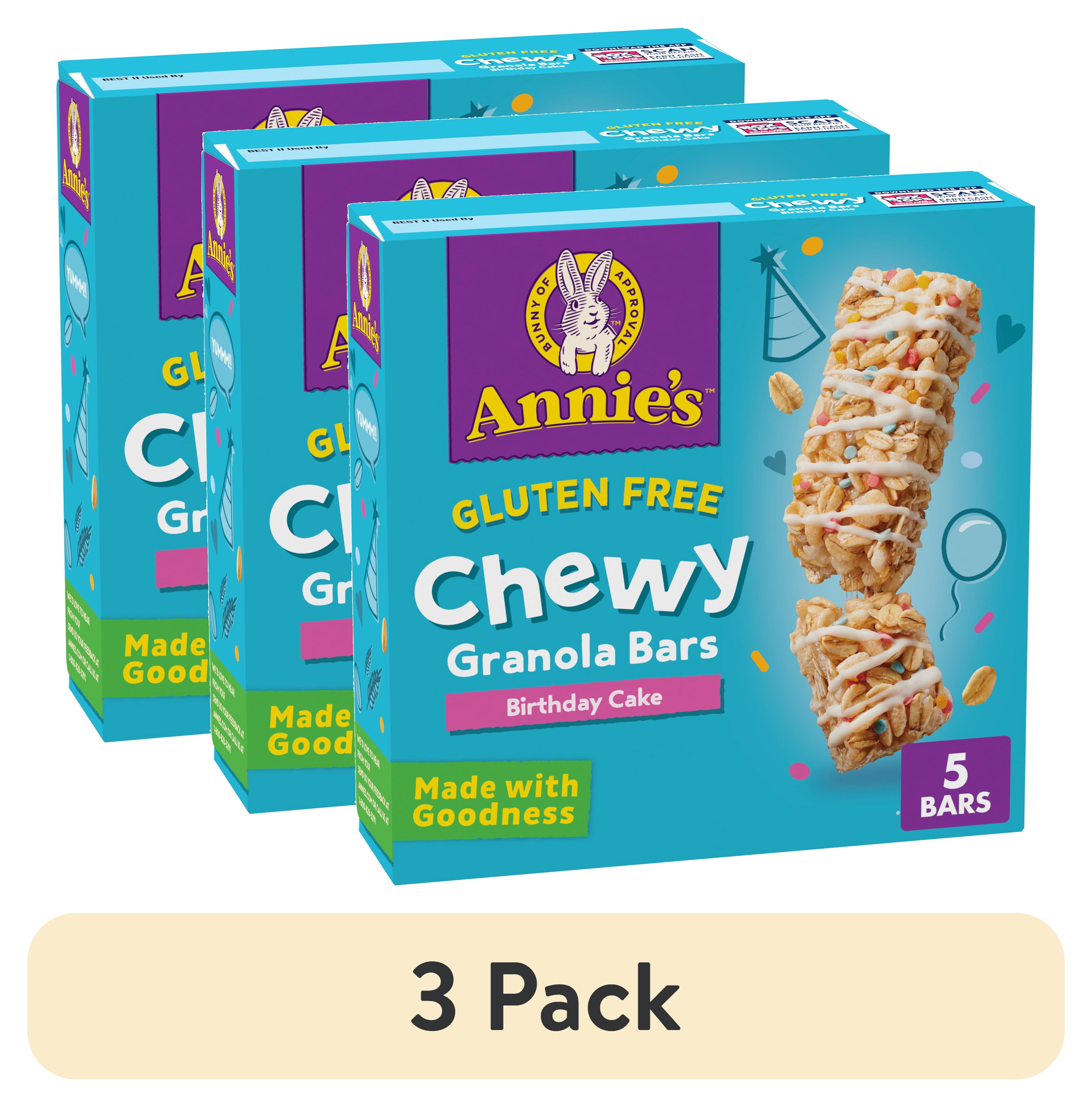 (3 pack) Annie's Gluten Free Chewy Granola Bars, Birthday Cake, 5 Bars ...
