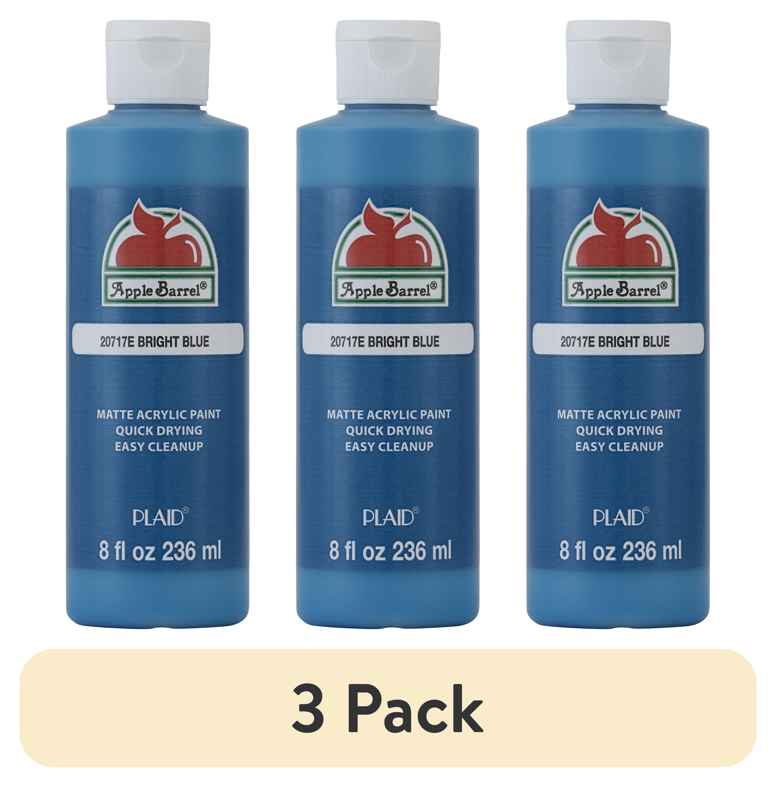 (3 pack) Apple Barrel Acrylic Craft Paint, Matte Finish, Bright Blue, 8 ...