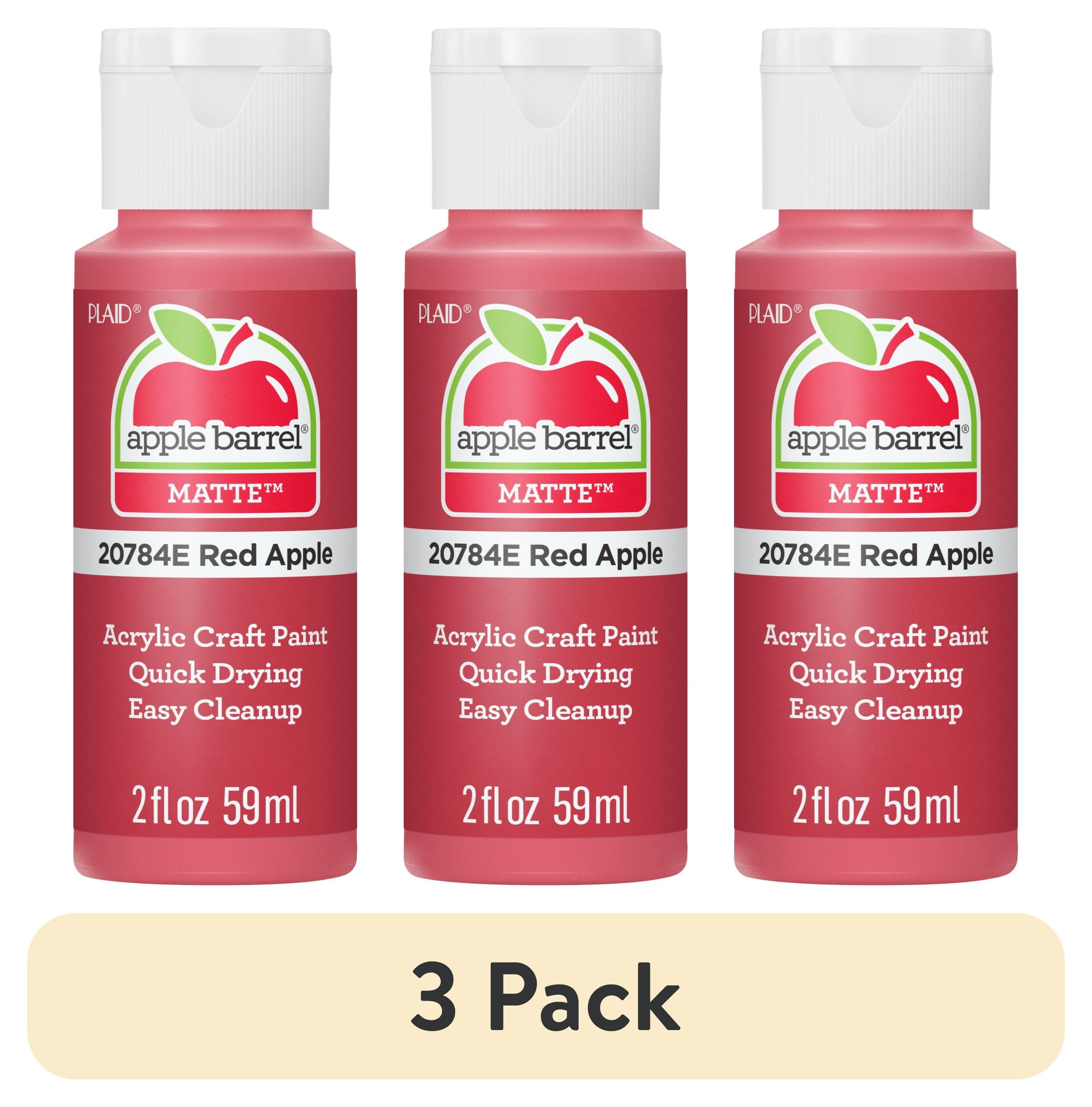 (3 pack) Apple Barrel Acrylic Craft Paint, Matte Finish, Red Apple, 2 ...