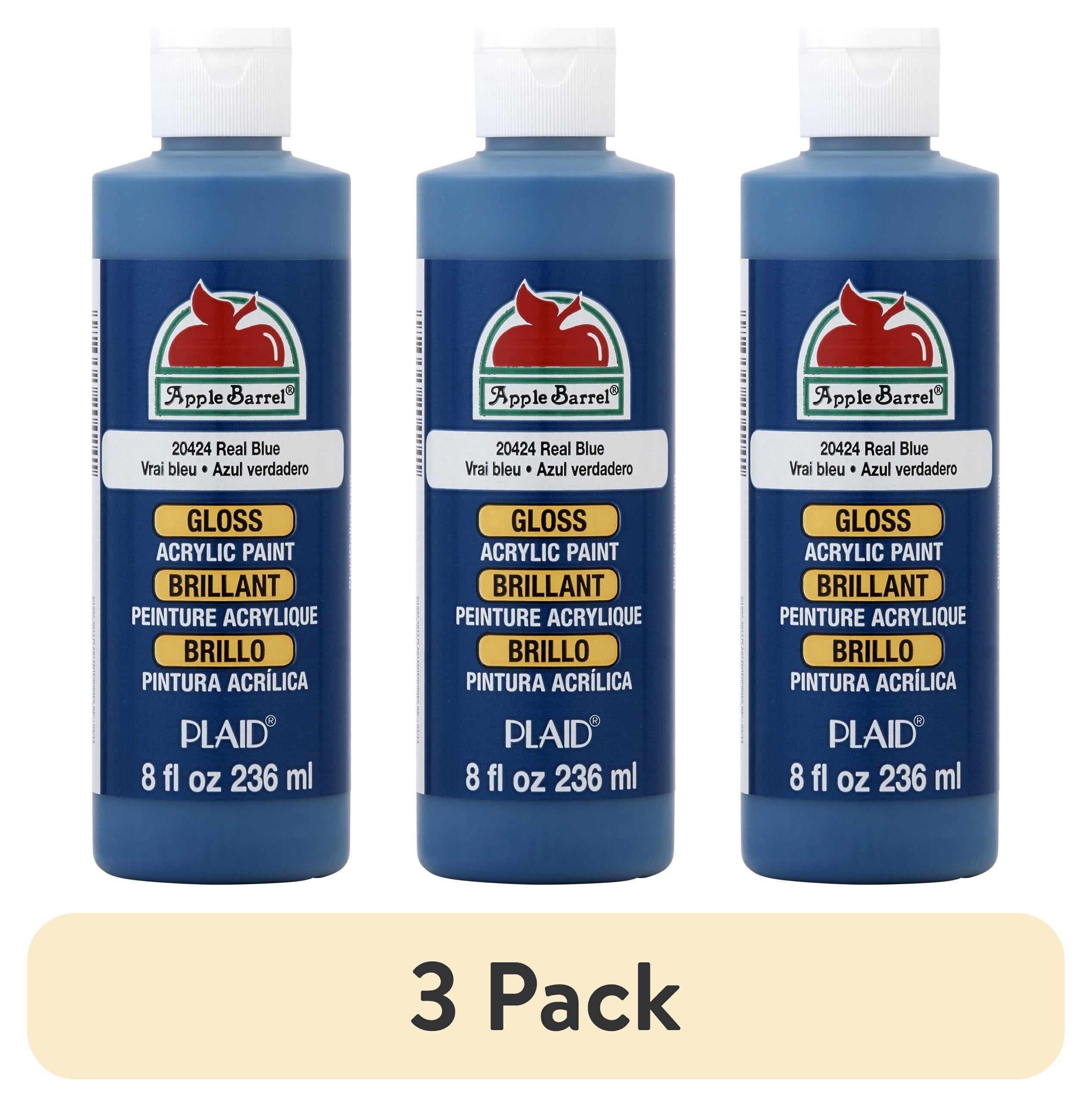 (3 pack) Apple Barrel Acrylic Craft Paint, Gloss Finish, Real Blue, 8 ...