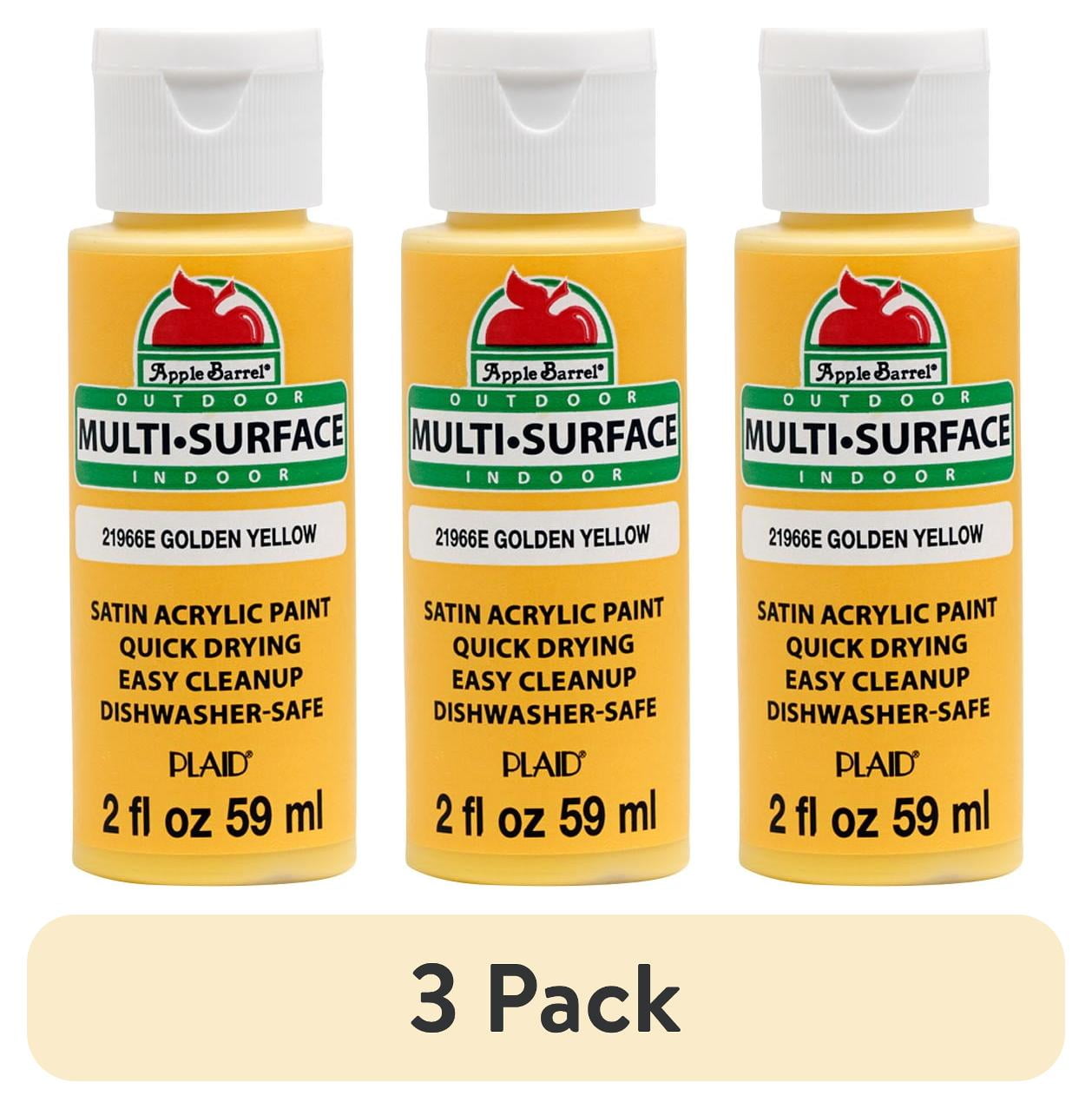 (3 pack) Apple Barrel Multi-Surface Satin Acrylic Paints, Golden Yellow ...