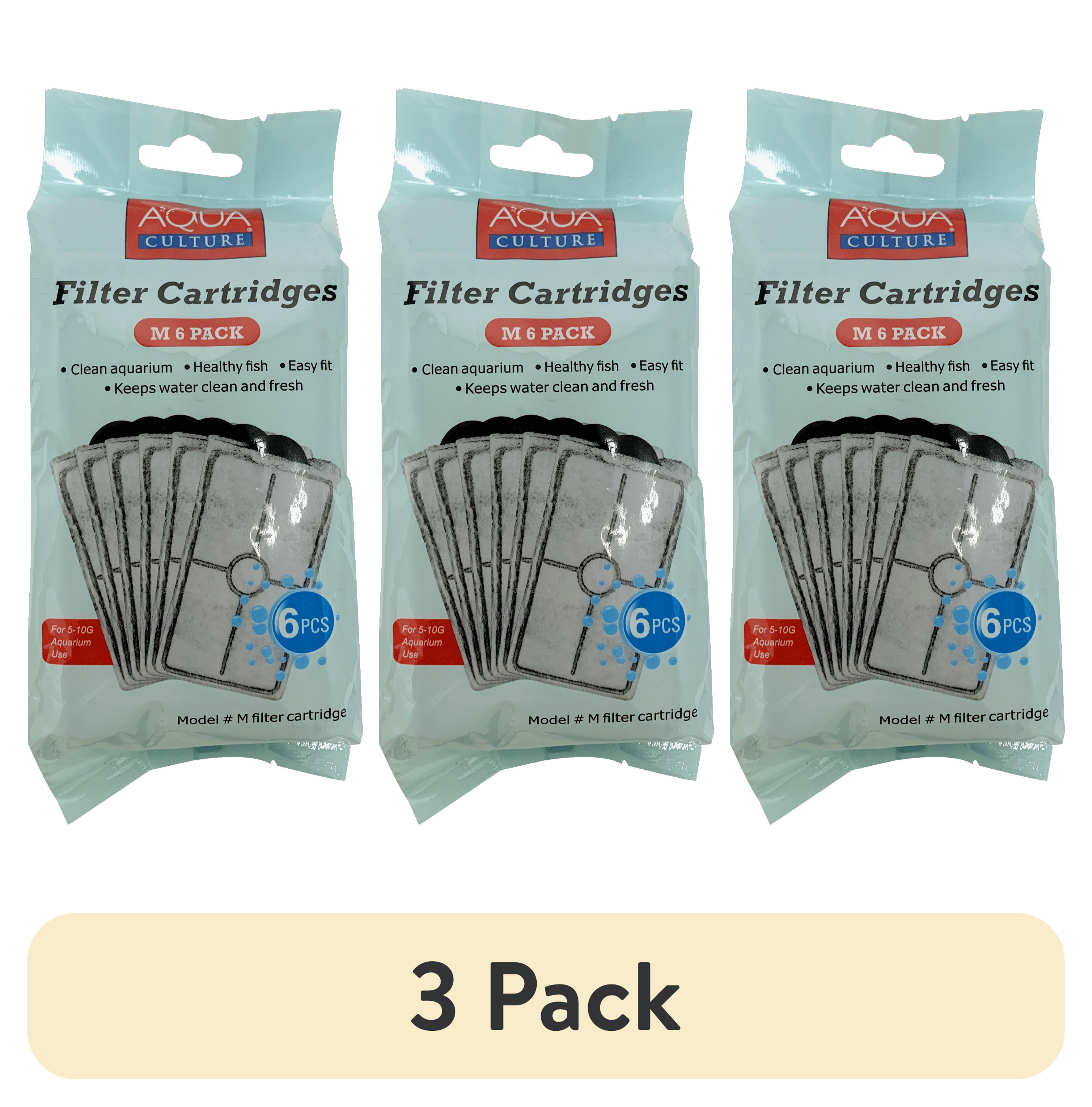 (3 pack) Aqua Culture Aquarium Filter Cartridges, Model M, One Size, 6 ...