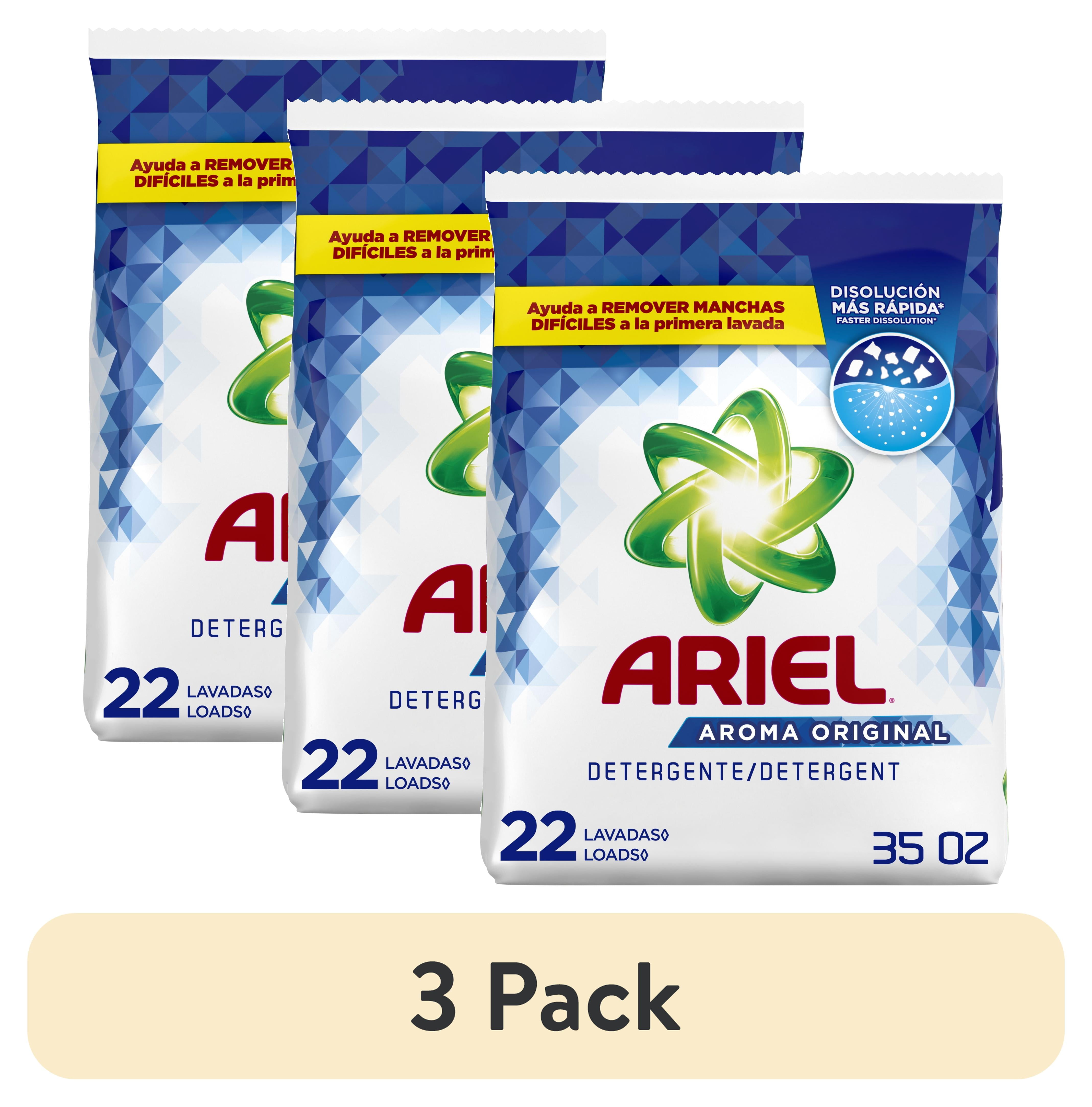 (3 pack) Ariel Powder Laundry Detergent, Original Scent, 35 oz, 22 ...