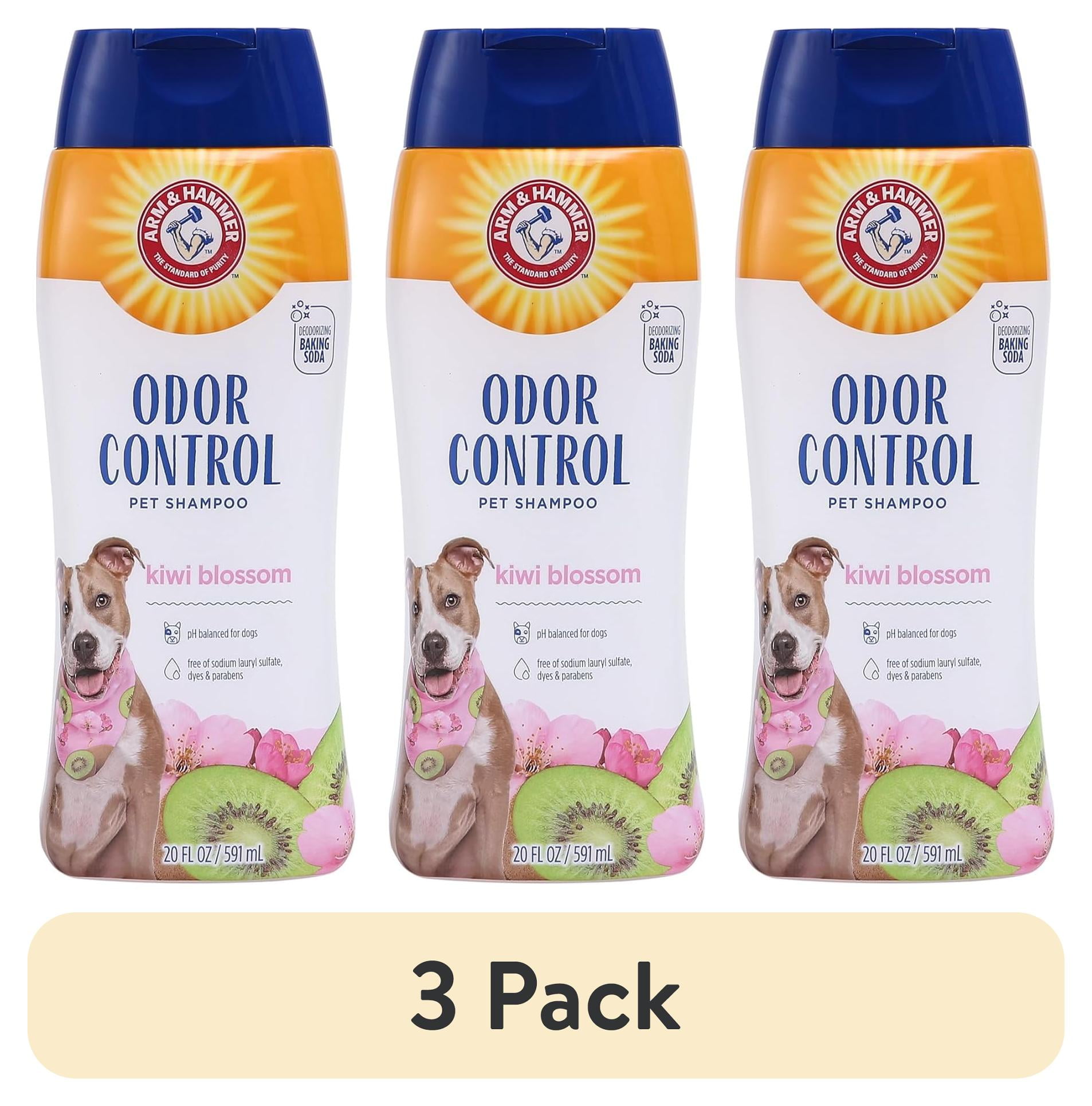 (3 pack) Arm & Hammer Dog Deodorizing Shampoo with Baking Soda, Kiwi ...