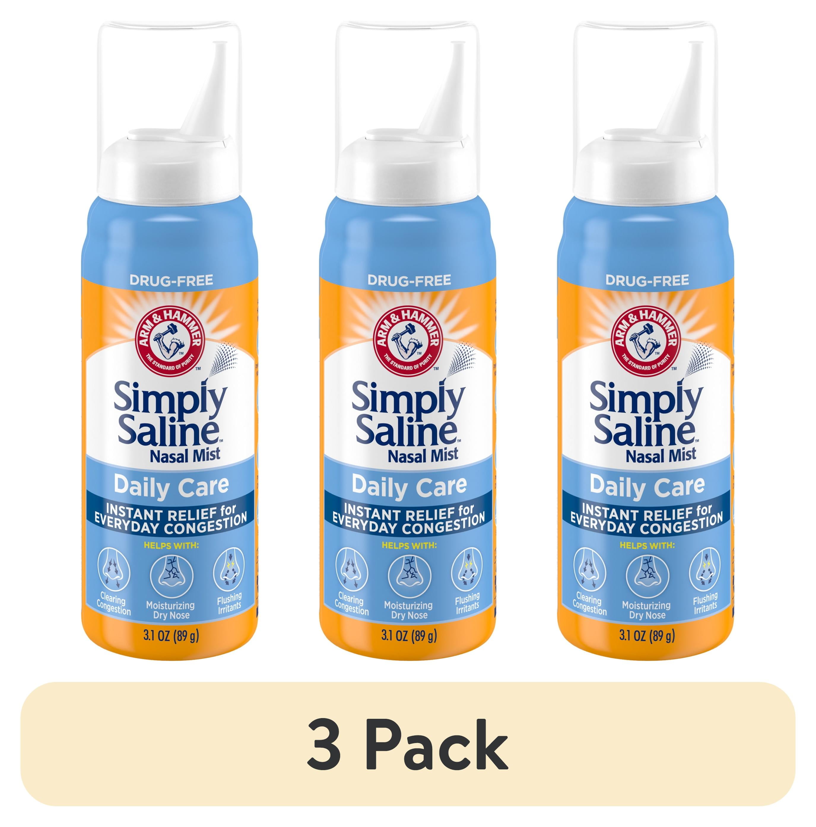 (3 pack) Simply Saline Nasal Mist, Instant Relief for Everyday Congestion, 3.1 oz - Walmart.com