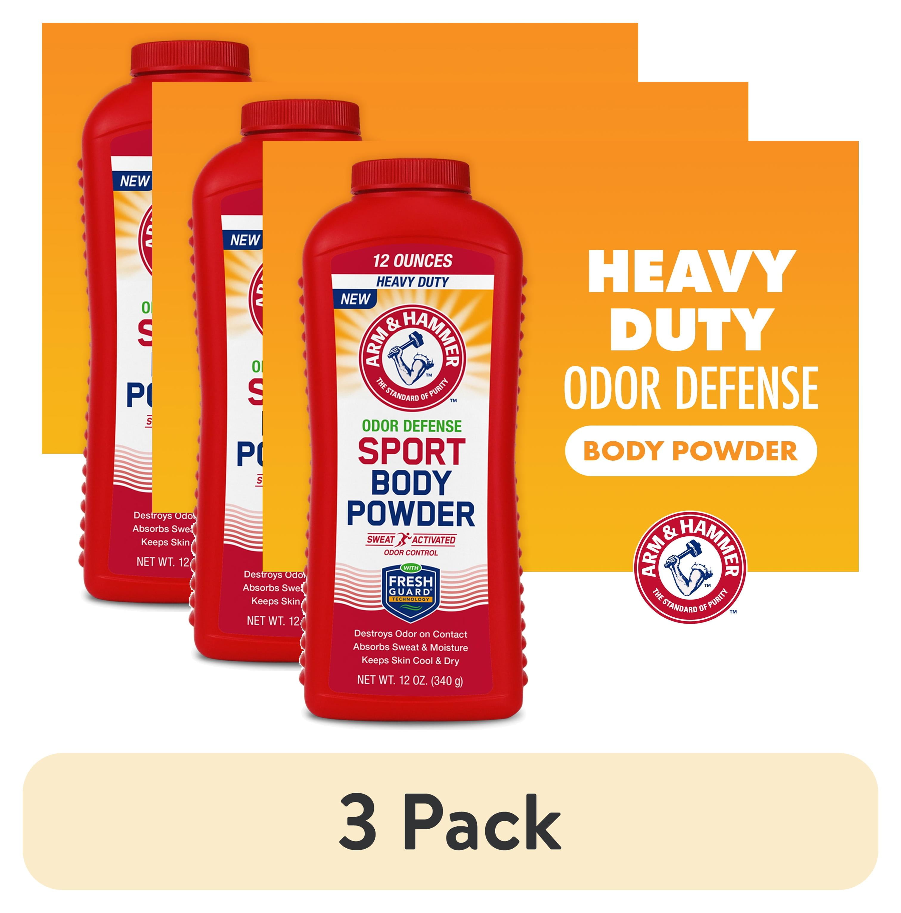 (3 pack) Arm & Hammer Sport Body Powder for Odor Control, Sport Scent ...