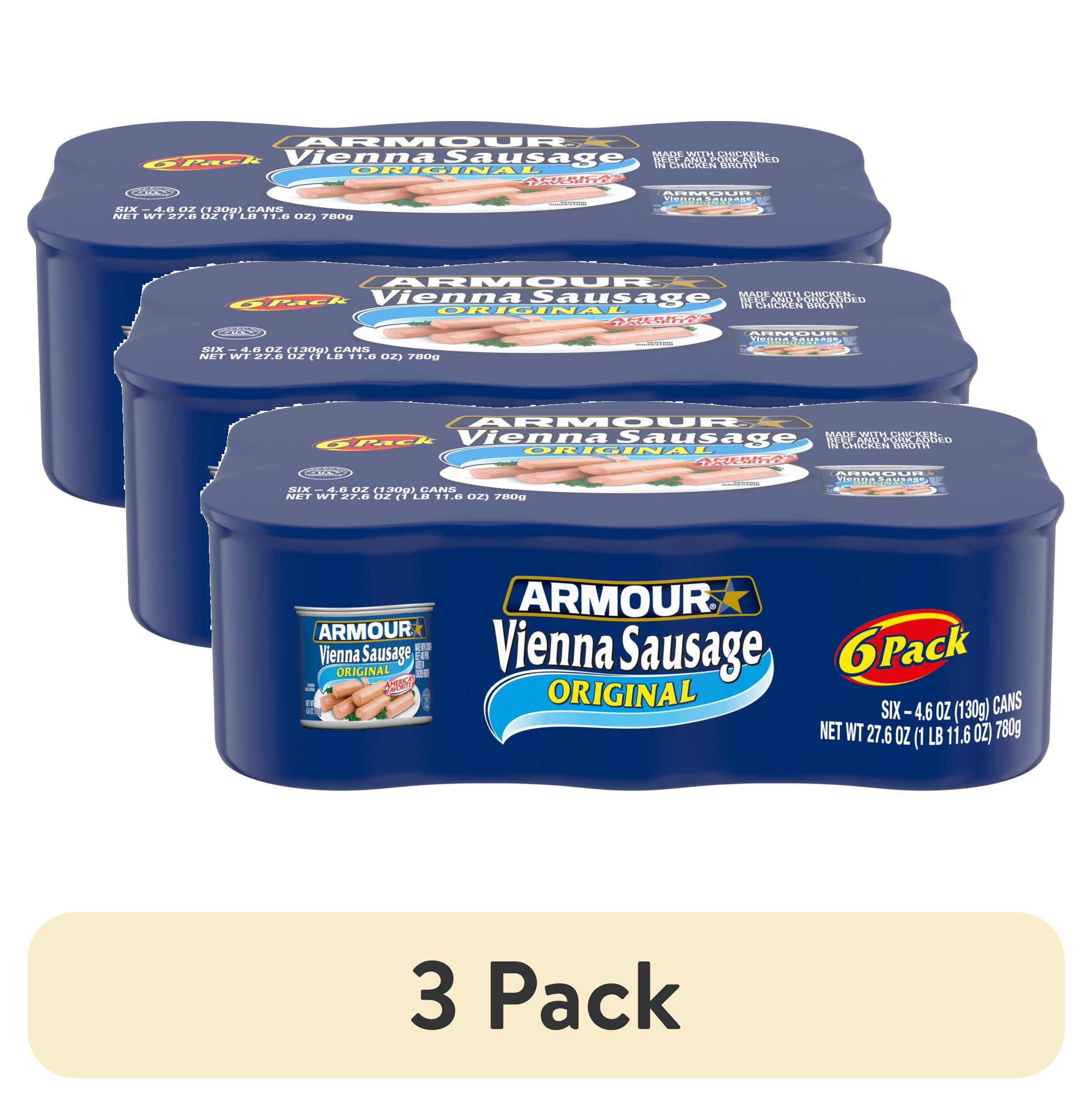 (3 pack) Armour Star Vienna Sausage, Original Flavor, Canned Sausage, 4 ...