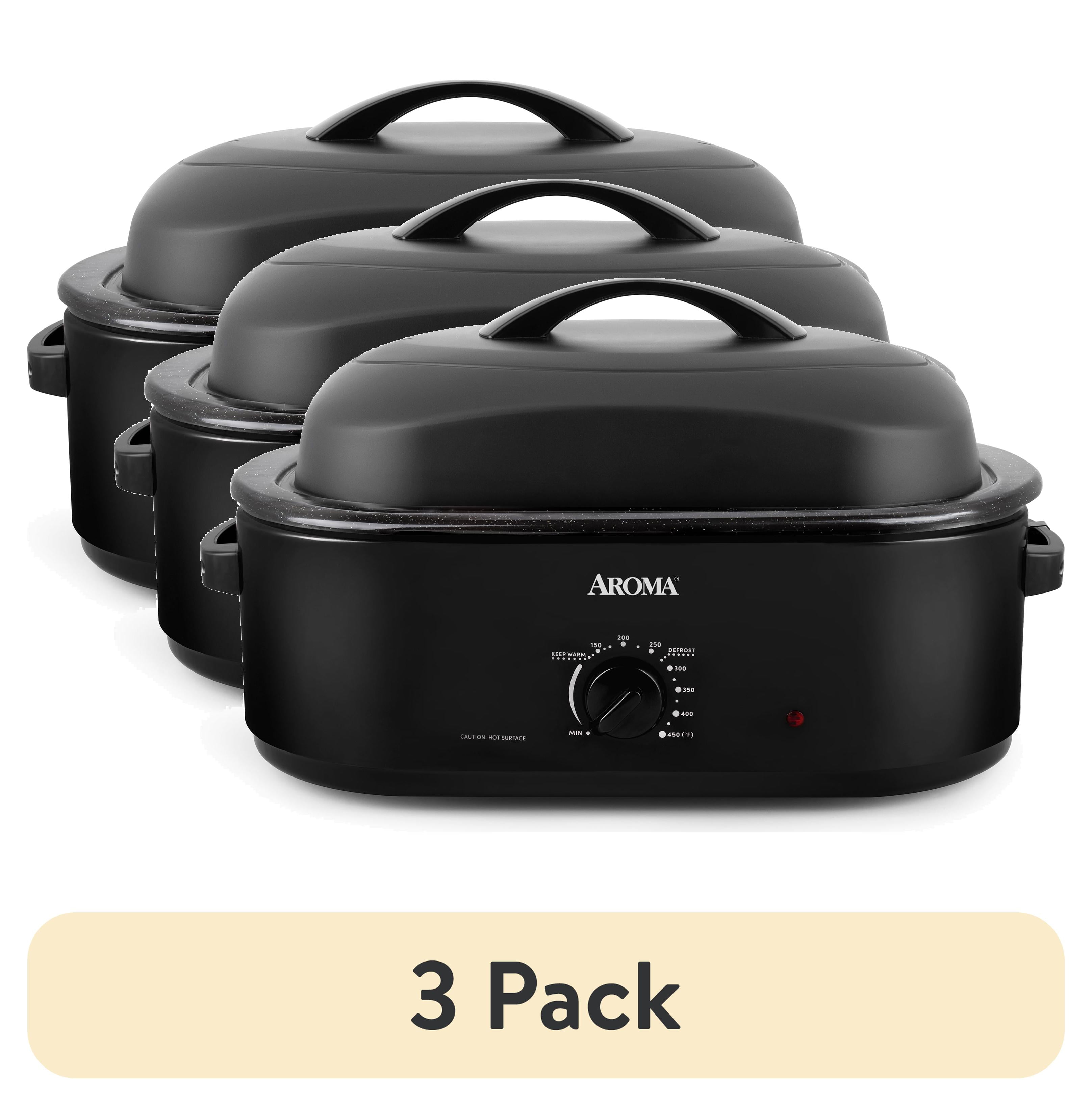 (3 pack) Aroma® 18Qt. Electric Roaster Oven with High Dome Lid, 8X Bonded Granite Enamel, New ...