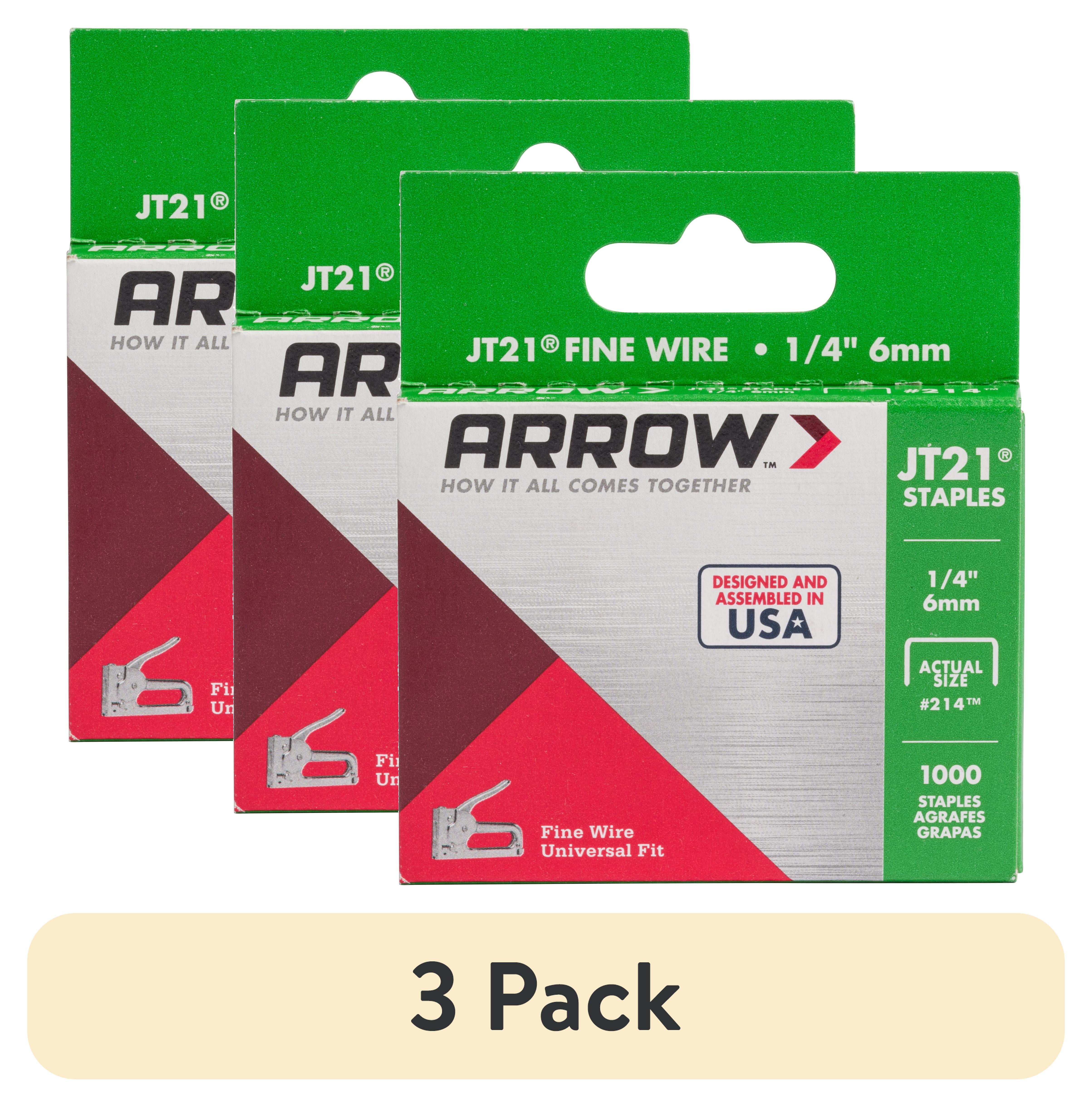 (3 pack) Arrow 1/4 inch JT21 Staples - 1,000 Count - Walmart.com