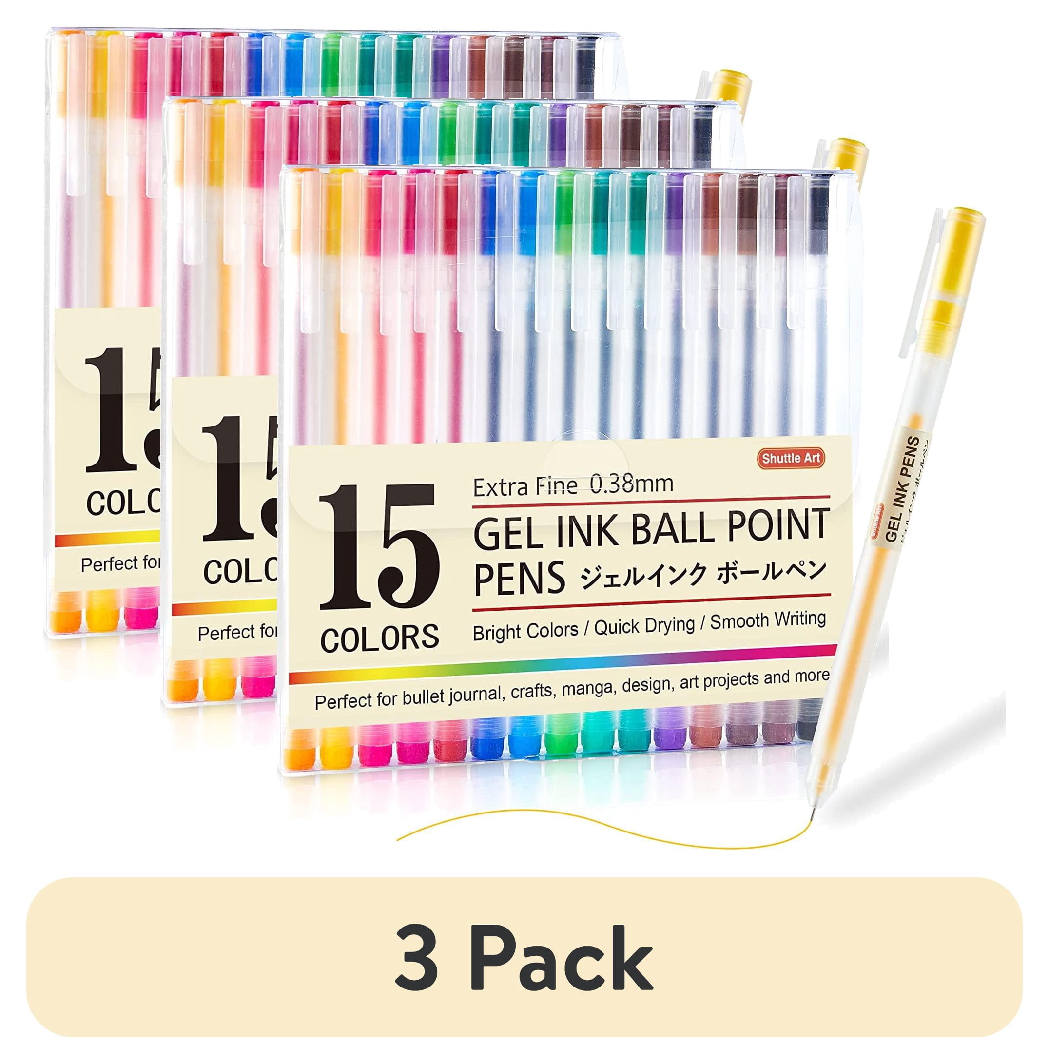 (3 pack) Art Gel Pens, Shuttle Art 15 Colors Japanese Style Pens, 0 ...